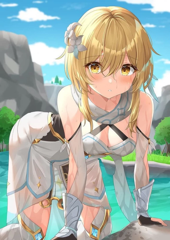 Daily post of Lumine (day 12) (On god this is the lewdest one I'll post I just really like the ...