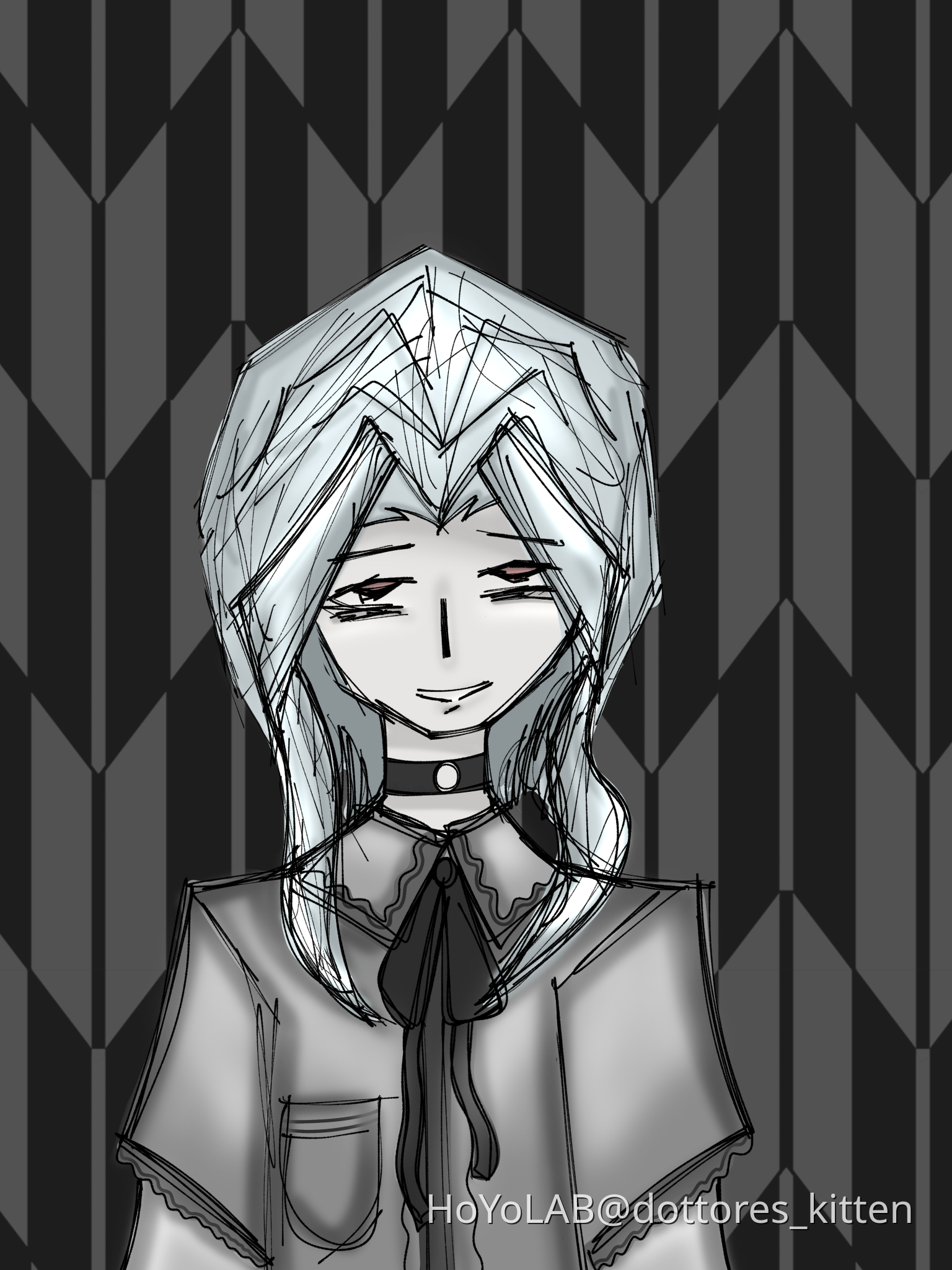 silly Dottore drawing with a goofy coloring because why not🎀💙🩵💙🩵💙🩵🩵💙🩵💙 ...