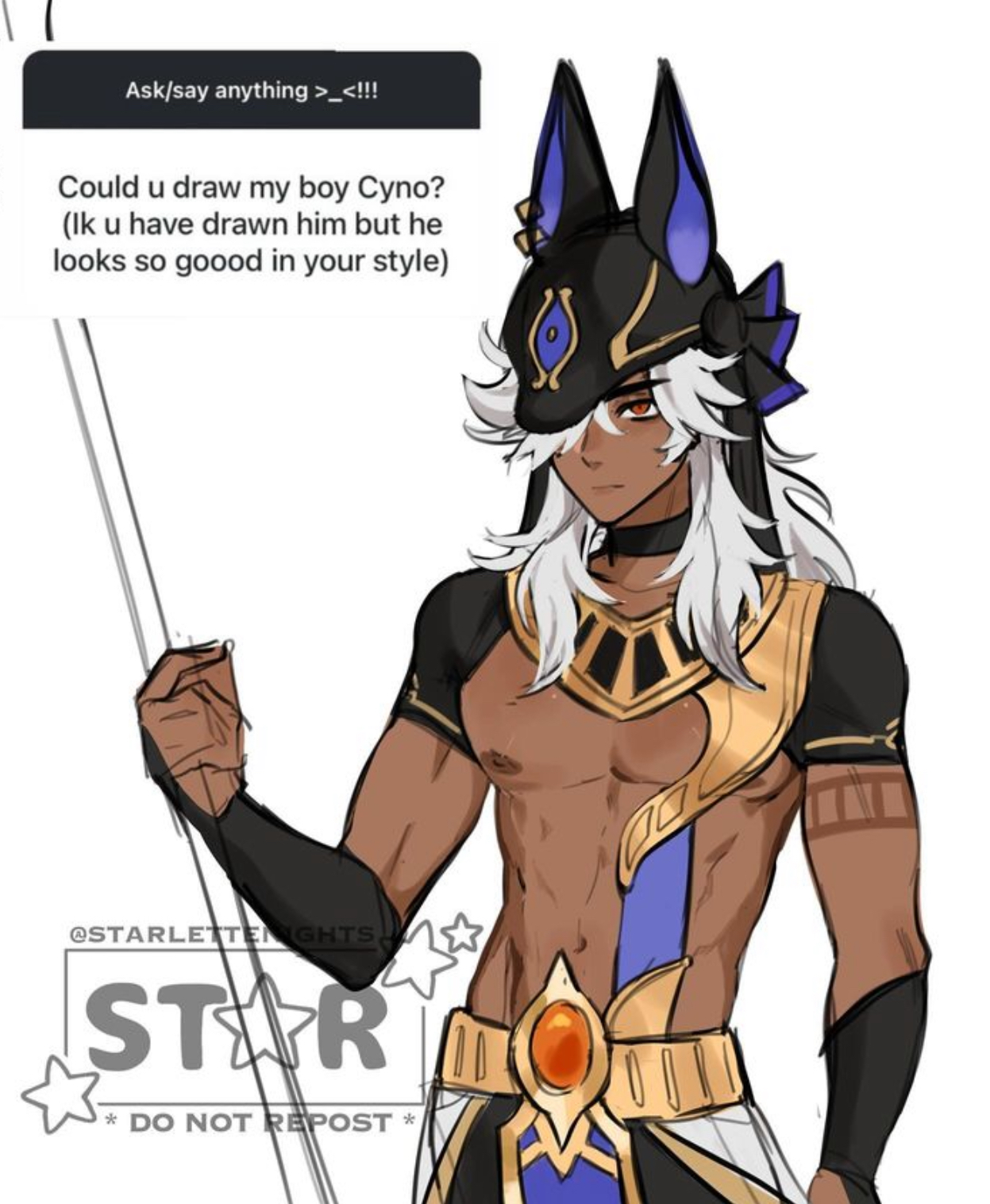 Cyno fanart >_0 Genshin Impact | HoYoLAB