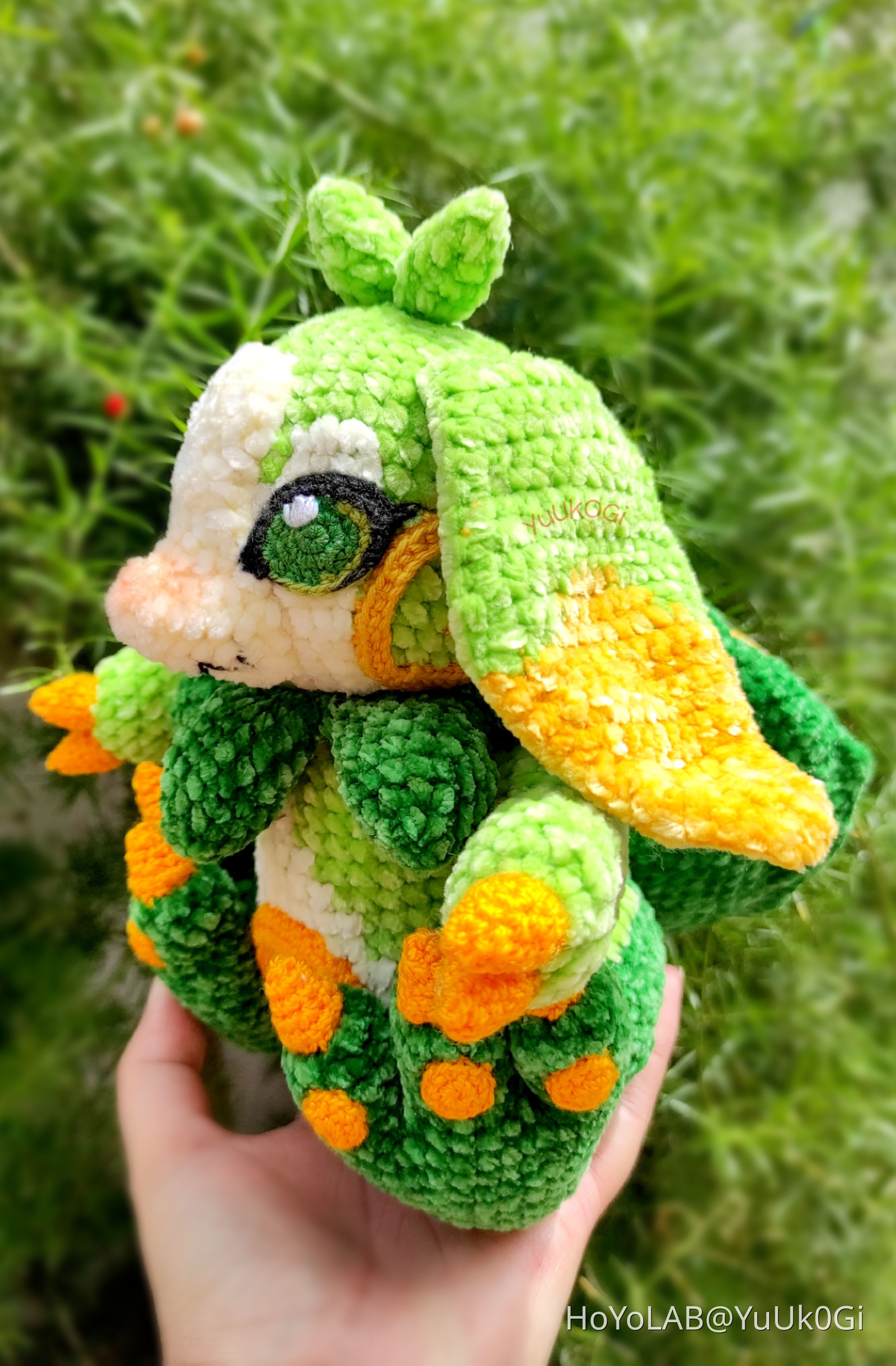 Cría de Yumkasaurio crochet (terminado)💚🌿 Genshin Impact | HoYoLAB