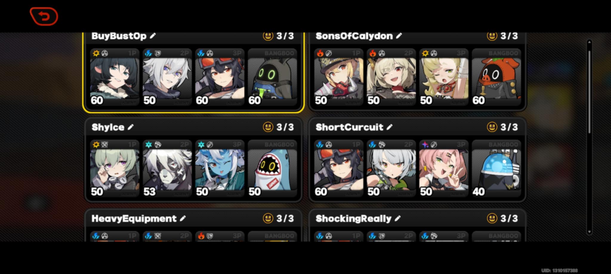 My Preset Team Names Zenless Zone Zero | HoYoLAB