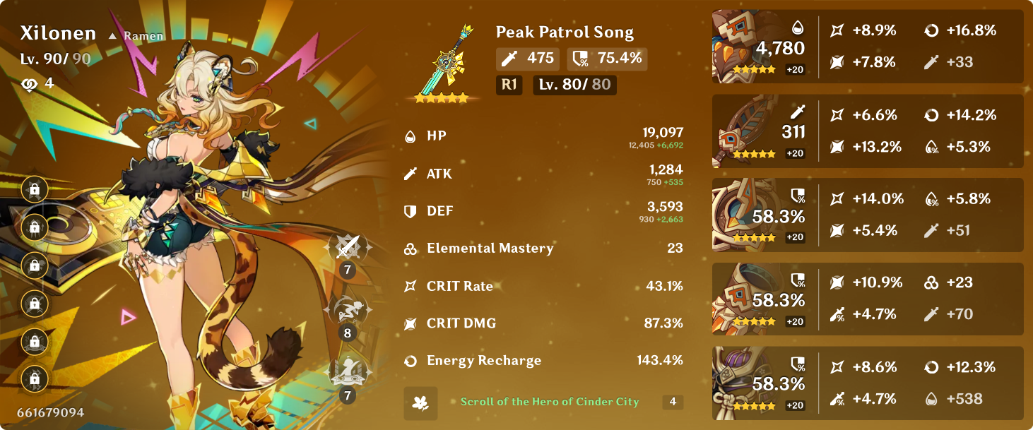 Rate my f2p xilonen build Genshin Impact | HoYoLAB