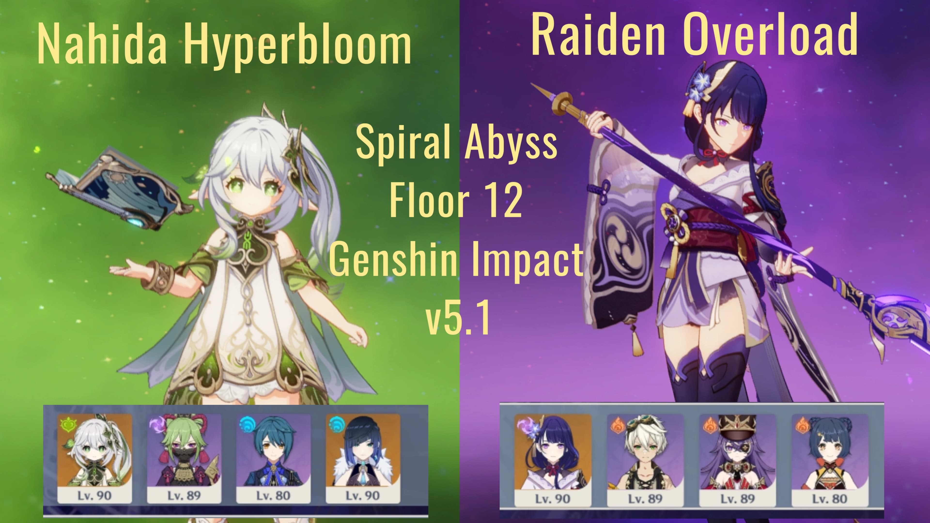 NEW Spiral Abyss Floor 12 Oct-Nov24 - Nahida Hyperbloom & Raiden ...