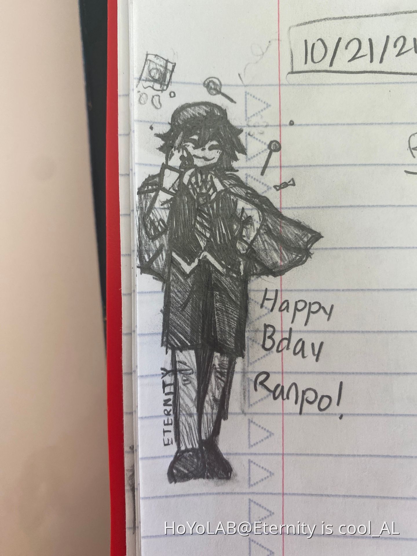 Drawing of Ranpo I made during class for his Bday! Genshin Impact | HoYoLAB