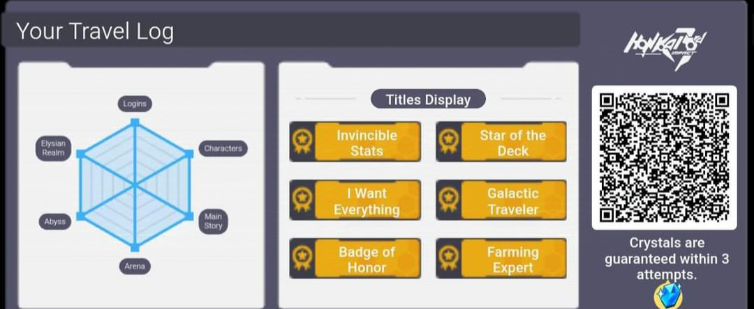 Galactic Travel Log web event: share to get your crystals 💎 Honkai Impact 3rd | HoYoLAB