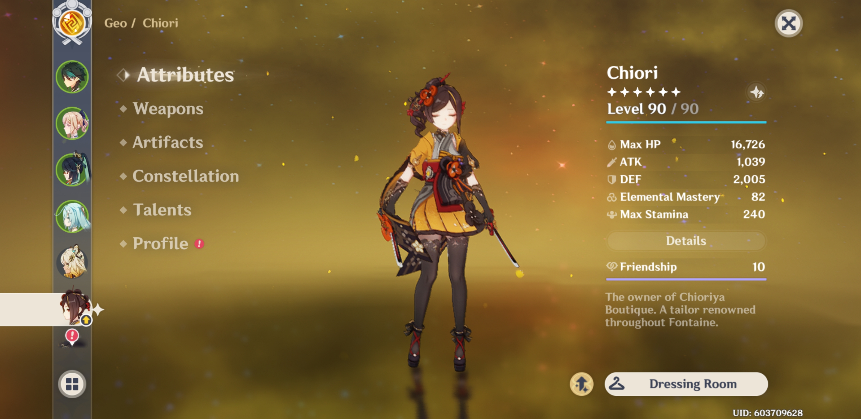 This is my Chiori build so far since obtaining the signature Genshin ...