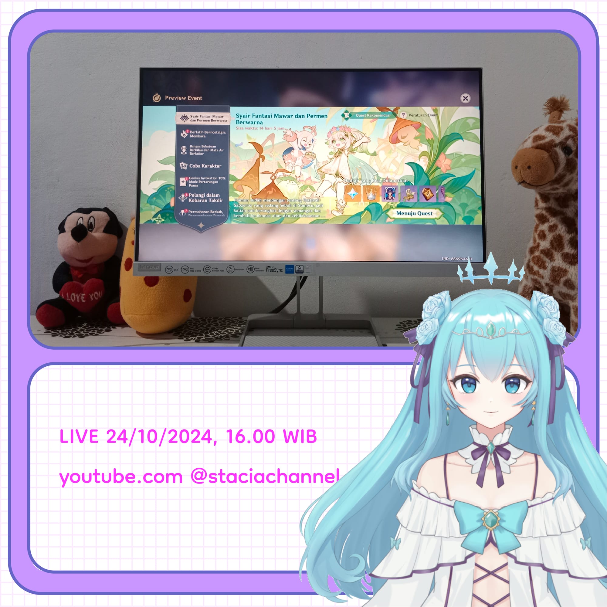 【Genshin Impact】 Event "Syair Fantasi Mawar dan Permen Berwarna" #01【Stacia Channel】 Genshin ...