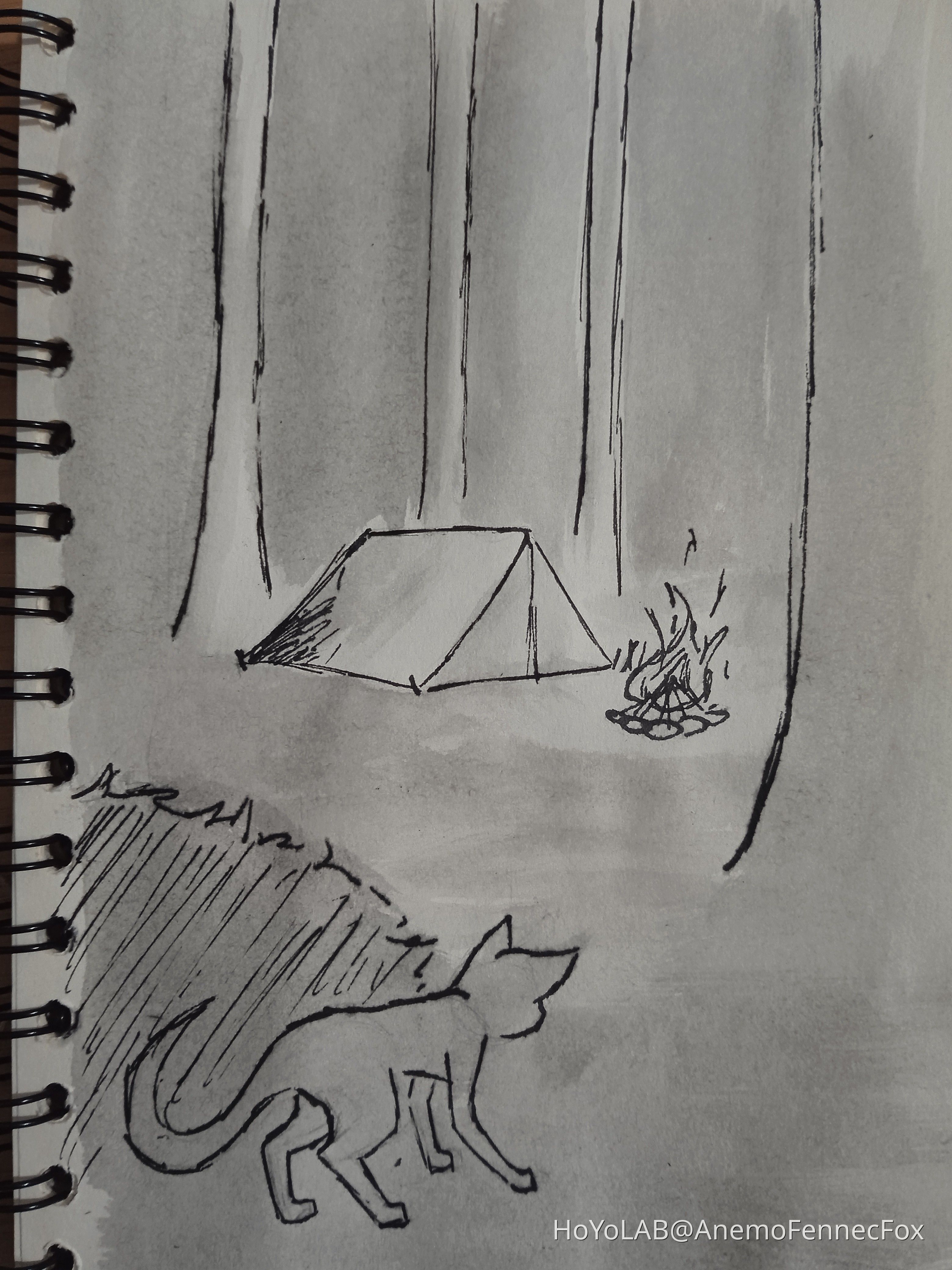 Inktober 2024 Day 22 - Camp | HoYoLAB