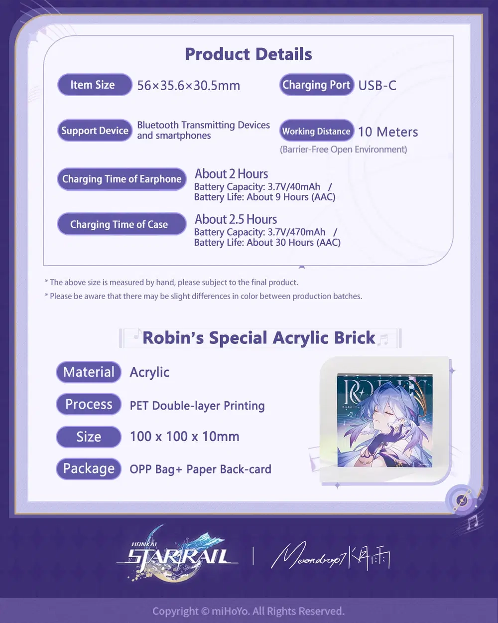 [NEW] Honkai: Star Rail x MOONDROP Robin-themed Wireless Earphones ...