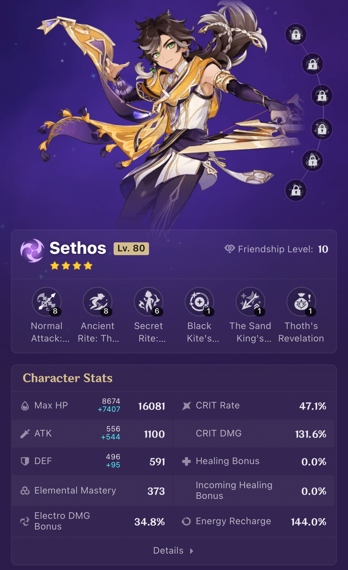 Help me build my Sethos Genshin Impact | HoYoLAB