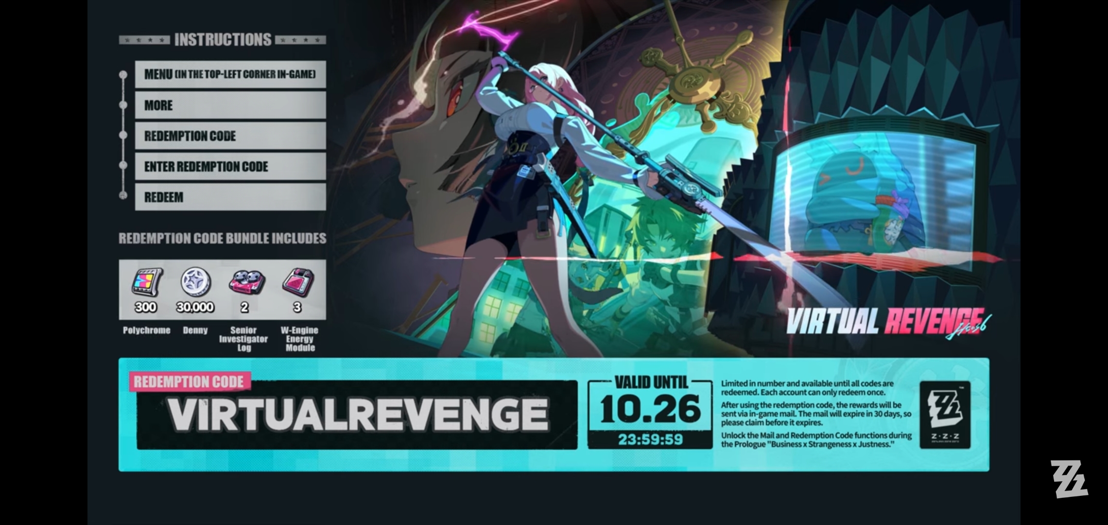 New Redemption Code Zenless Zone Zero | HoYoLAB