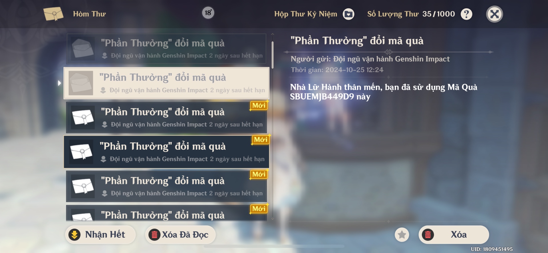 Nhập code Genshin Impact | HoYoLAB