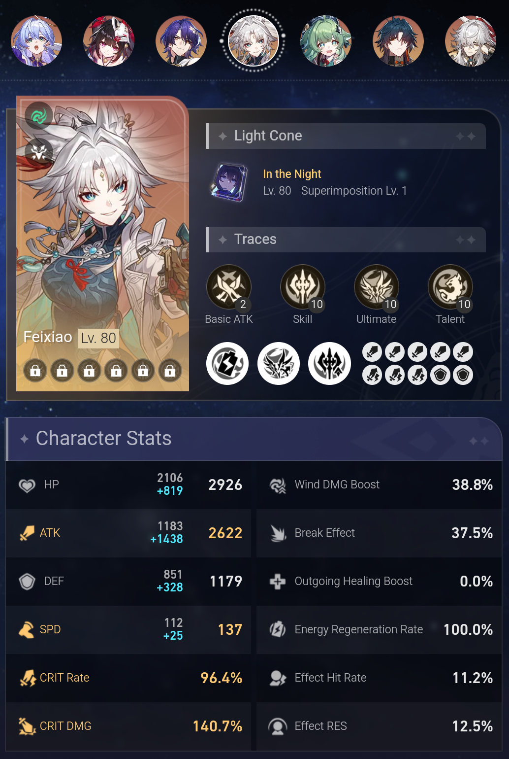 My Fei Xiao final build Honkai: Star Rail | HoYoLAB