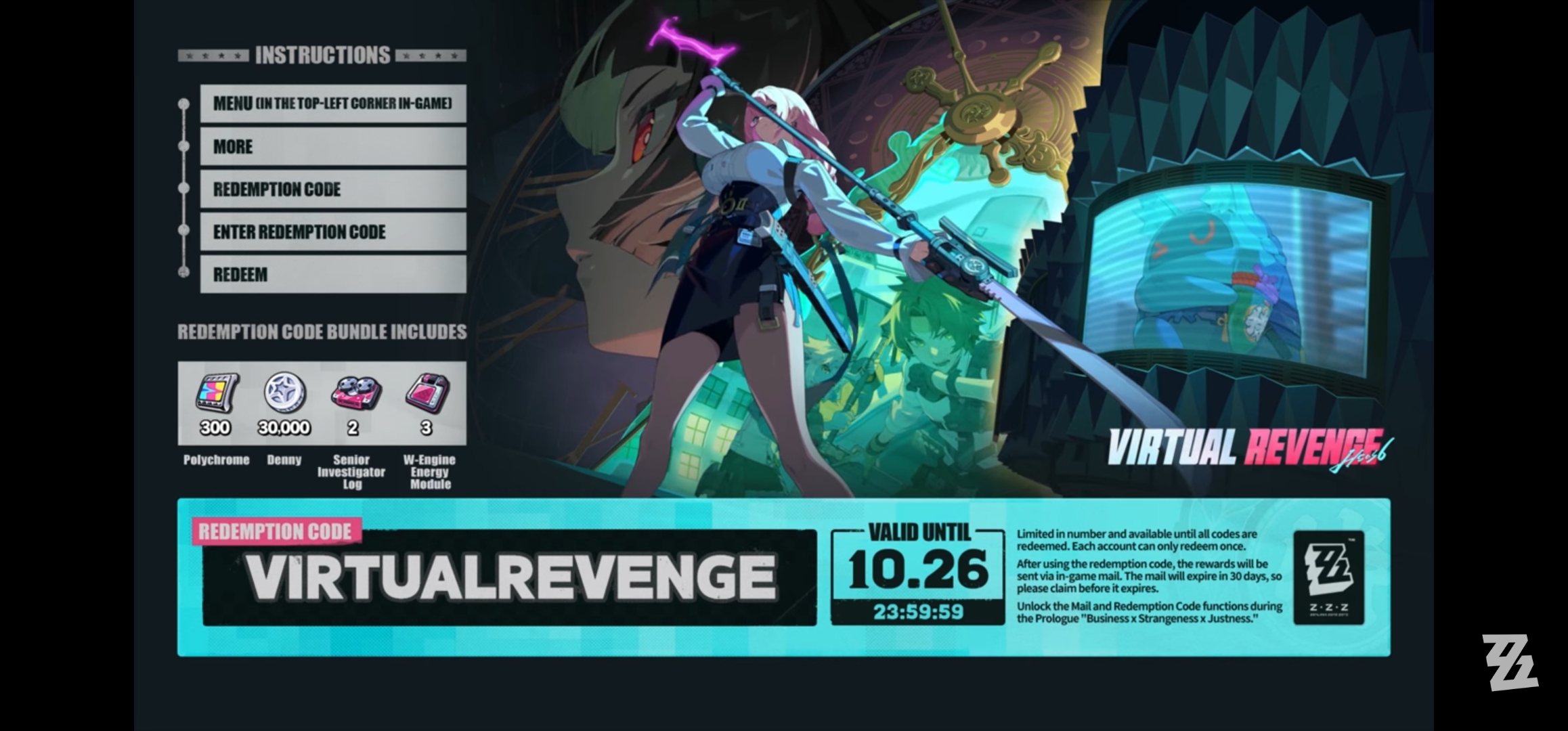 Gift code for 1.3 Zenless Zone Zero | HoYoLAB