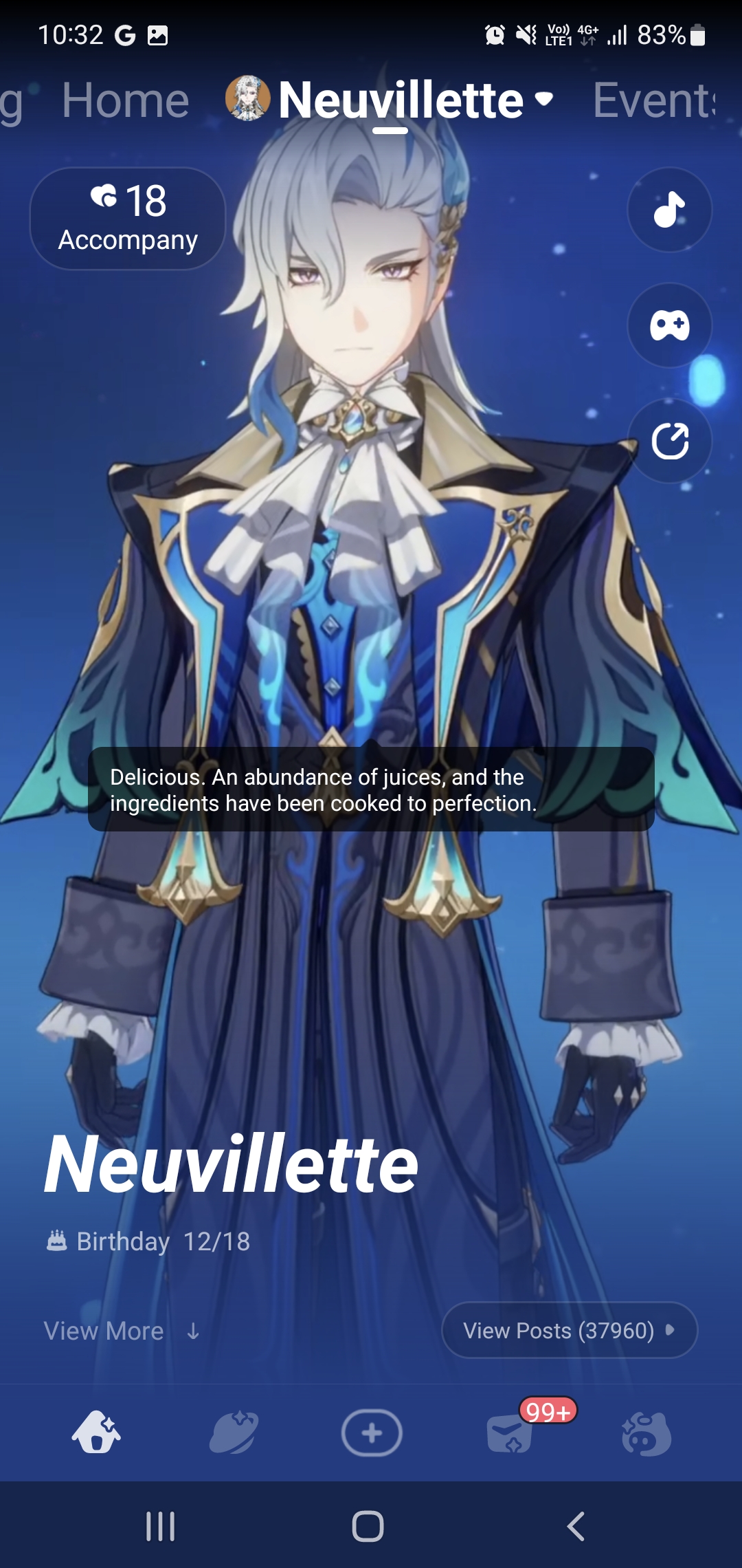 My Neuvillette rn as I'm eating food cooked from my mom. Genshin Impact ...