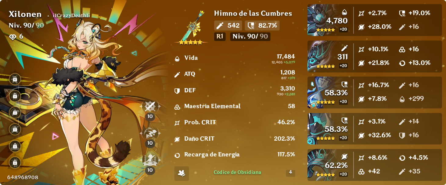 Build de mi Xilonen dps Genshin Impact | HoYoLAB