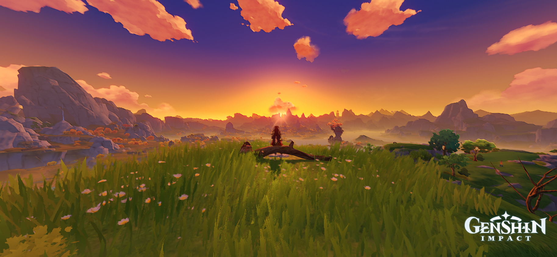 Man, this place is probably the best for sunset viewing in genshin ...