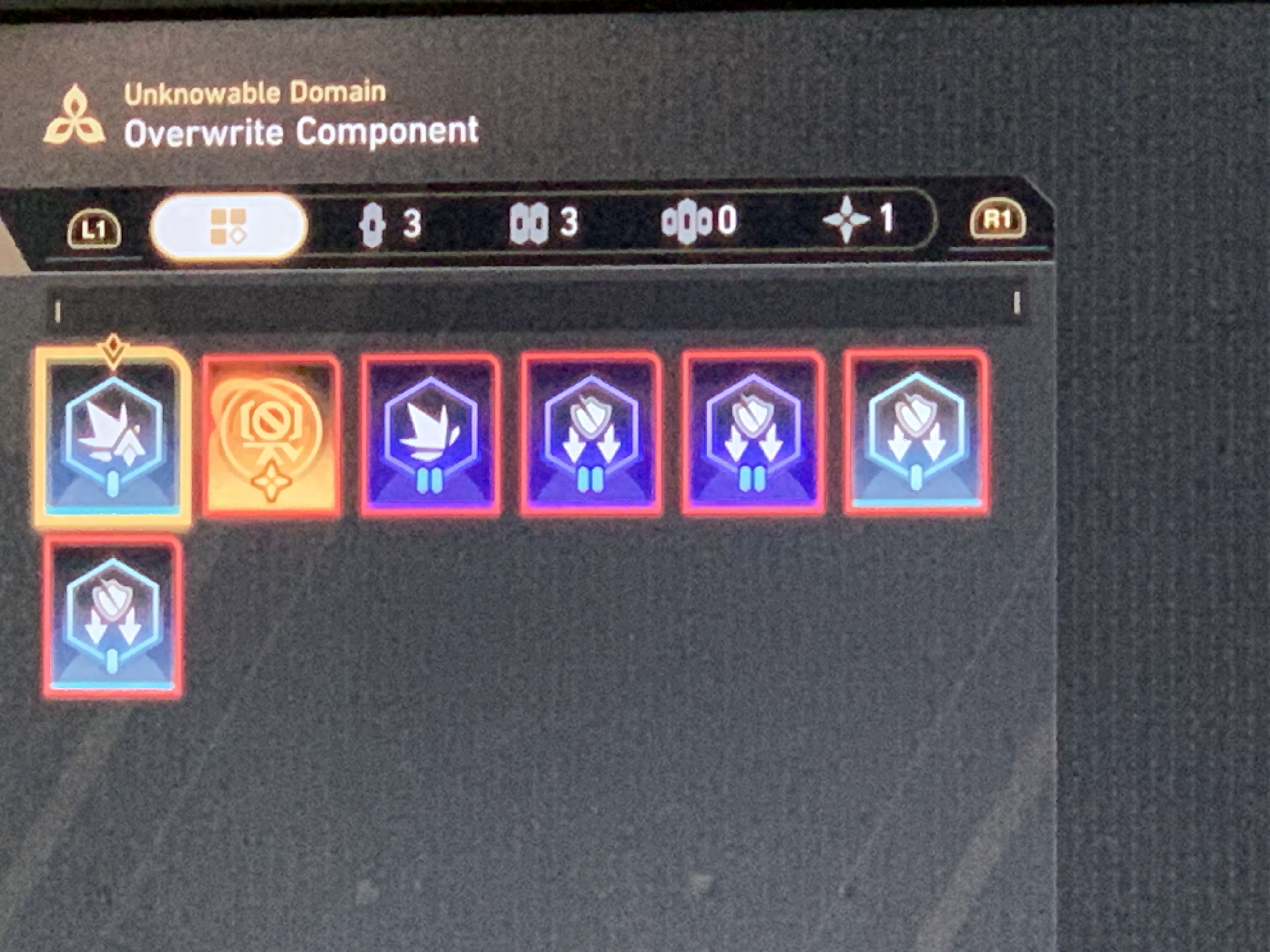 [Unknowable Domain] In overwrite component menu what does the red border mean? Honkai: Star Rail ...