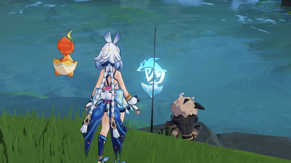 what a lovely hilichurl~!! wait how did you fish up a flying fish ...