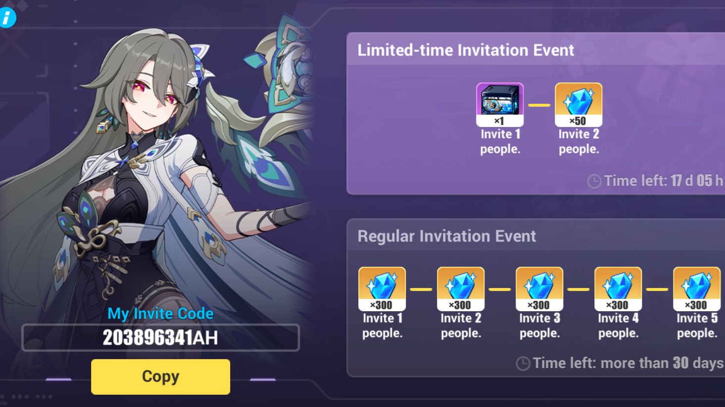 Please use my invitation code. Honkai Impact 3rd | HoYoLAB