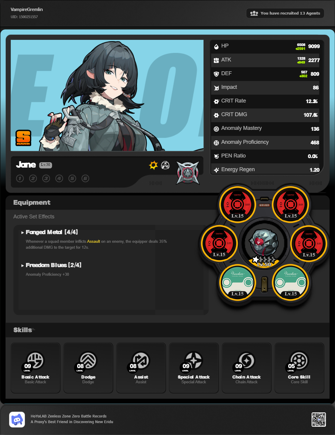 Jane Doe build of an level 47 account Zenless Zone Zero | HoYoLAB