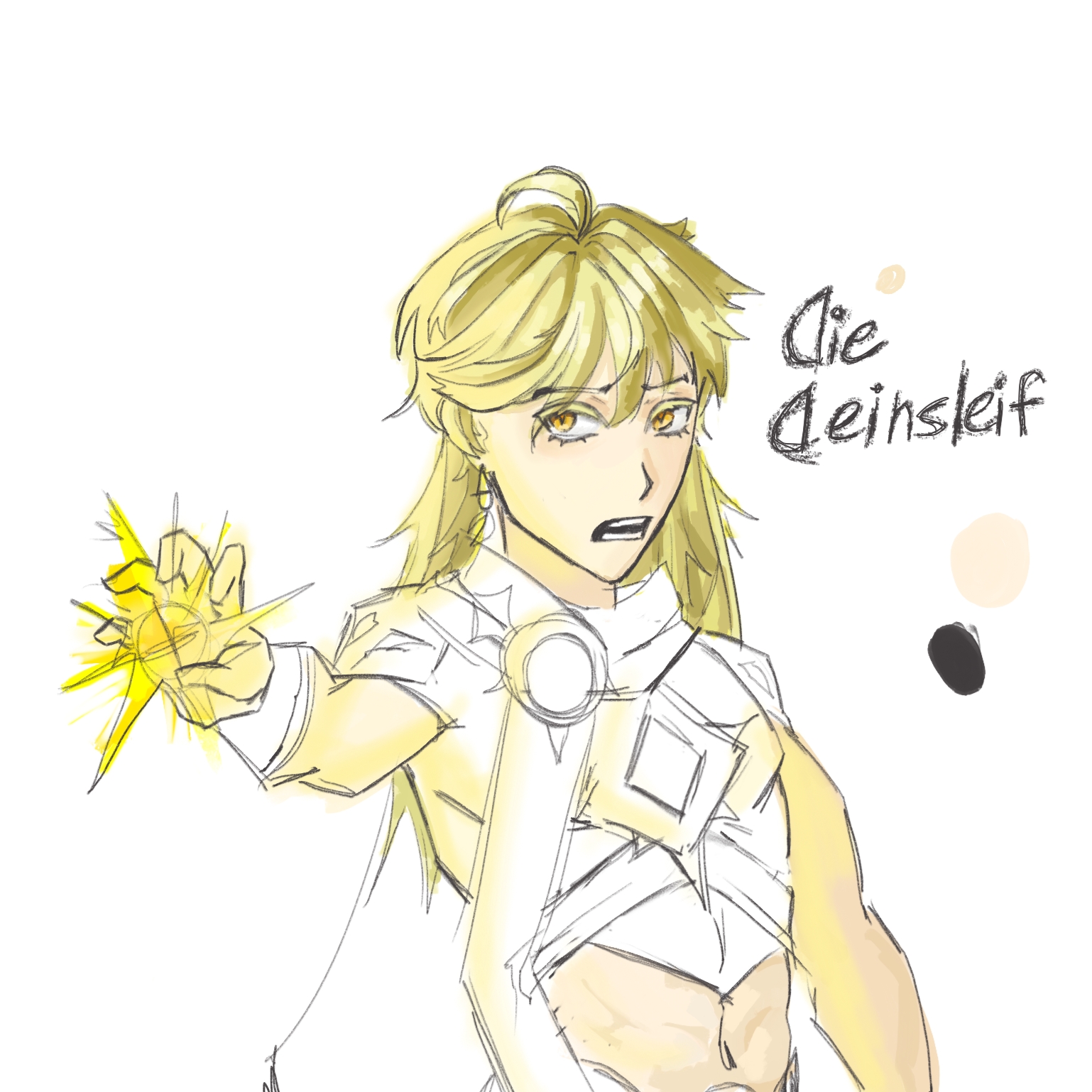 I play as aether but drew him as the abyss twin I'm pretty lazy Genshin ...