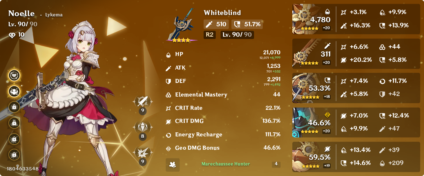 Rate my Noelle build Genshin Impact | HoYoLAB