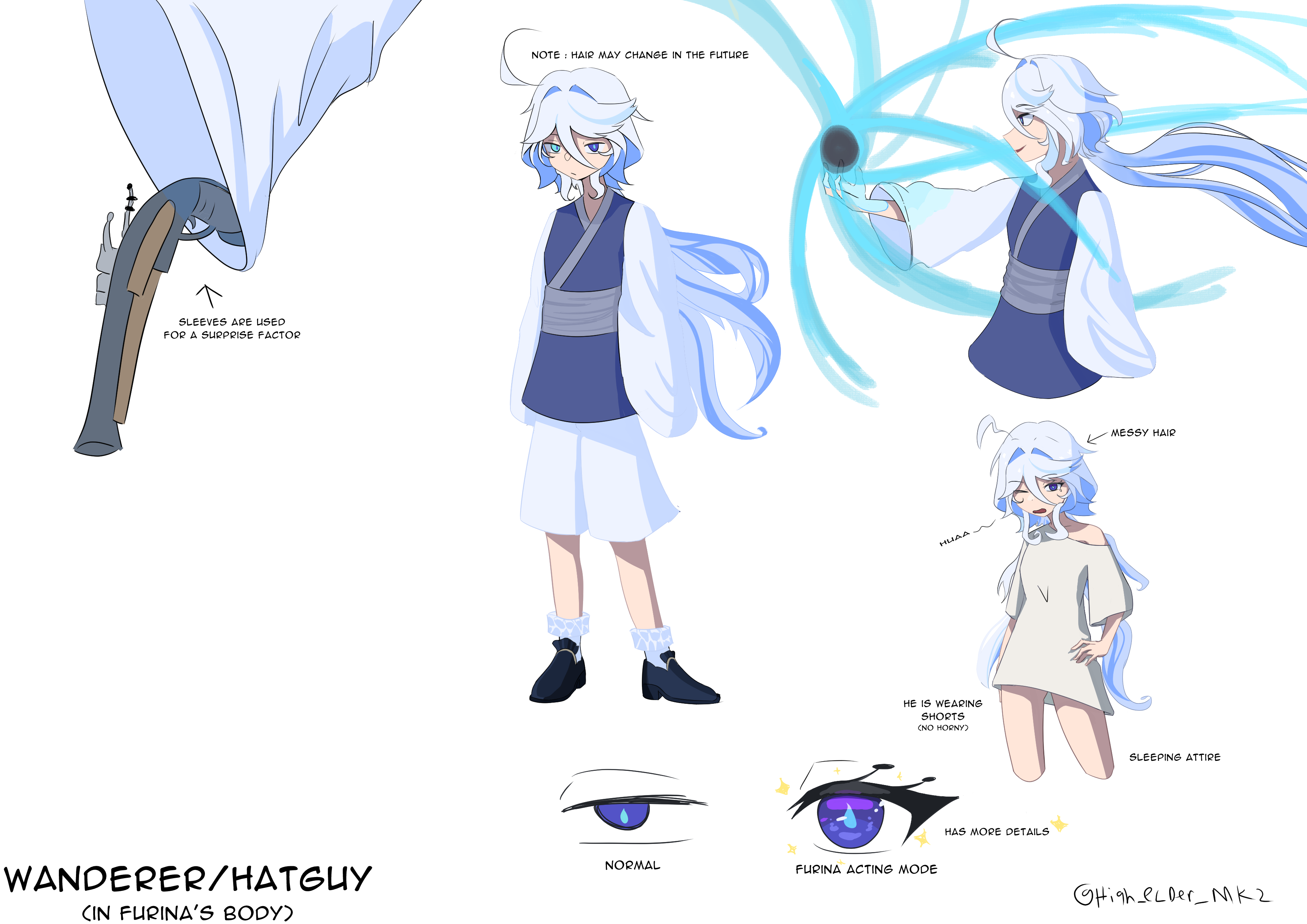 Furina(Wanderer) Ref sheet and a Mini comic Genshin Impact | HoYoLAB