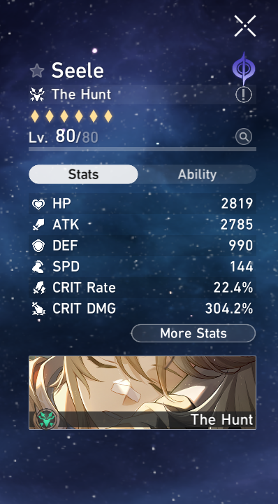 My updated NVK3 (tl. meme build) Seele (belobog's training dummy= no ...