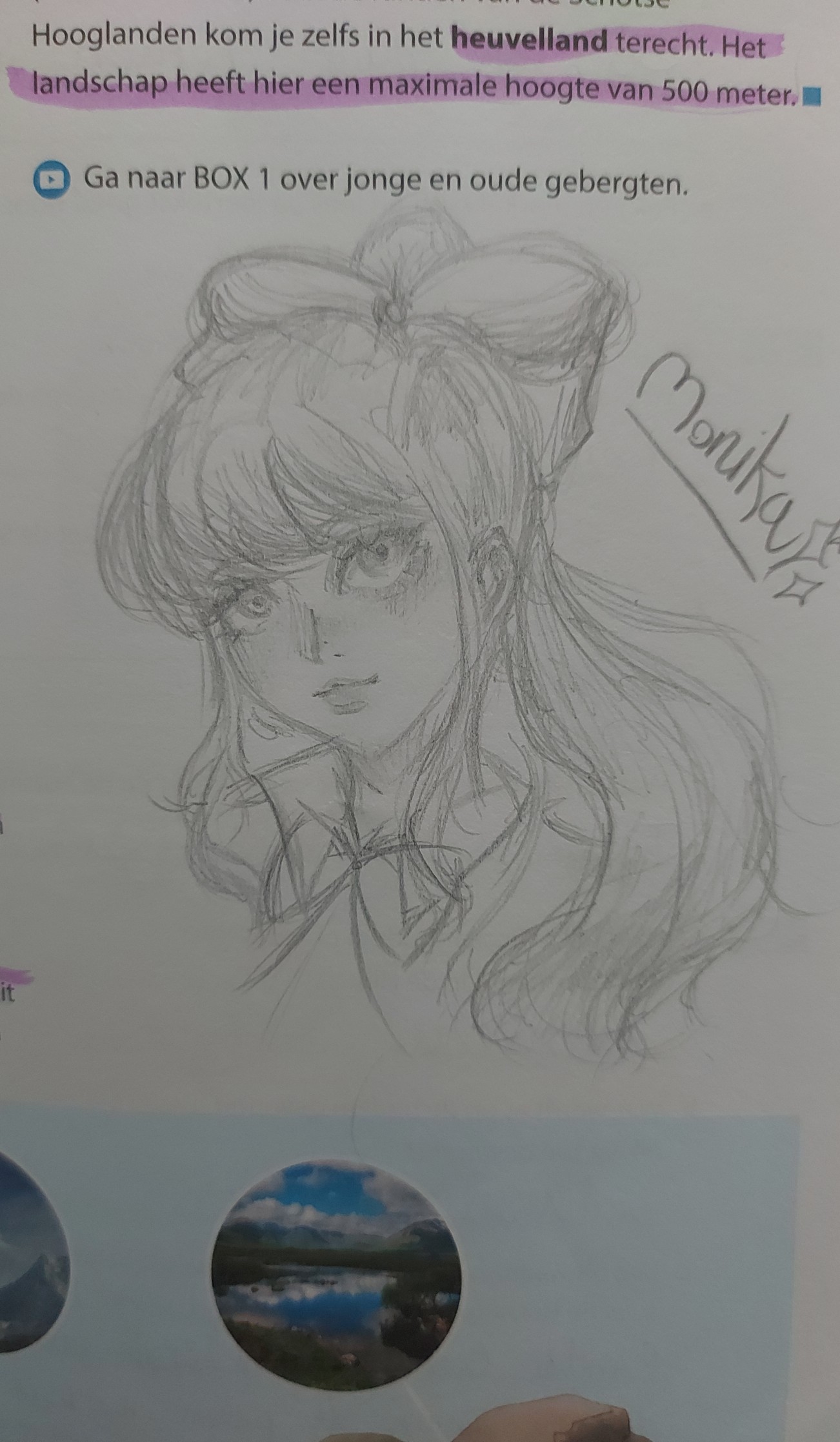 got jumpscared by a Monika drawing I made at school :D | HoYoLAB