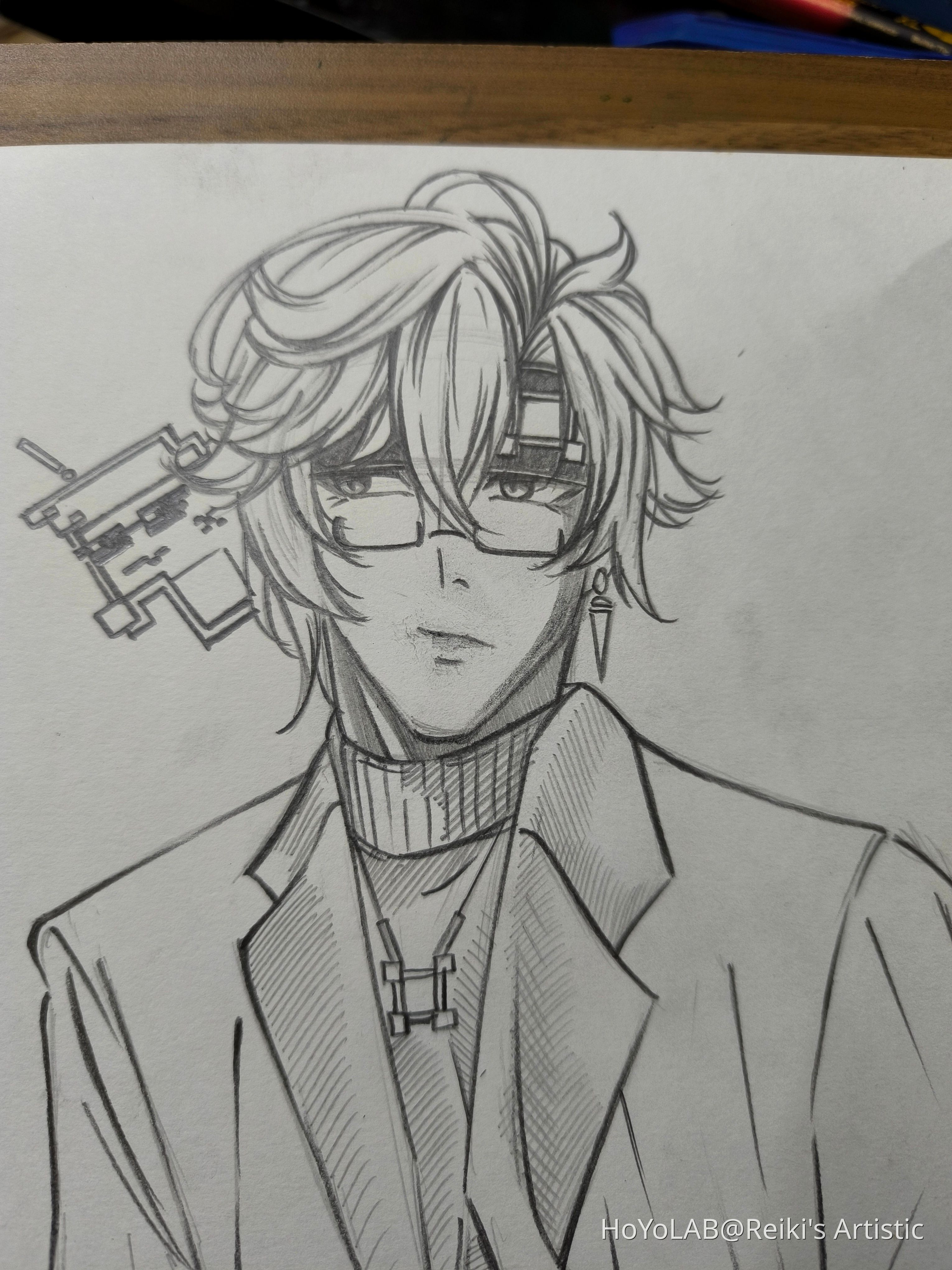 Kinich Pencil drawing... Wanted to do something classy Genshin Impact ...