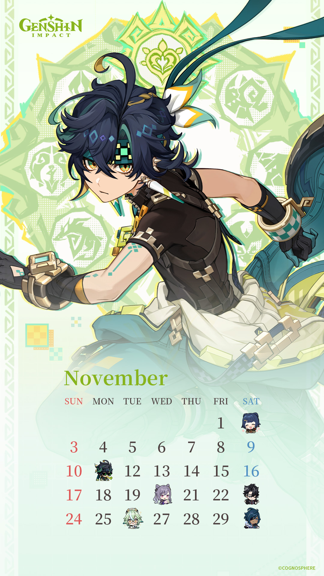 [FOR DOWNLOAD] Genshin Impact Nov 2024 Calendar Display Wallpaper ...