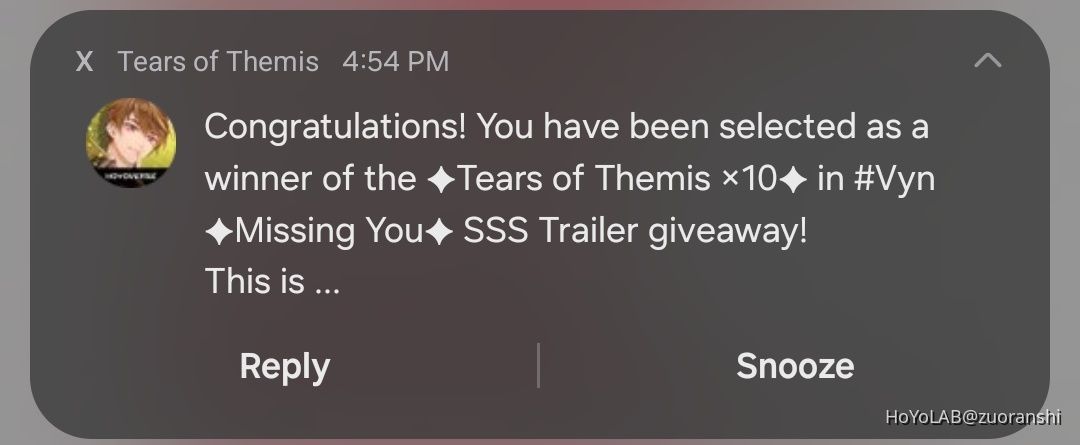 so the repost giveaway (on twitter/X) is actually real.. bcs I experience it! Tears of Themis ...