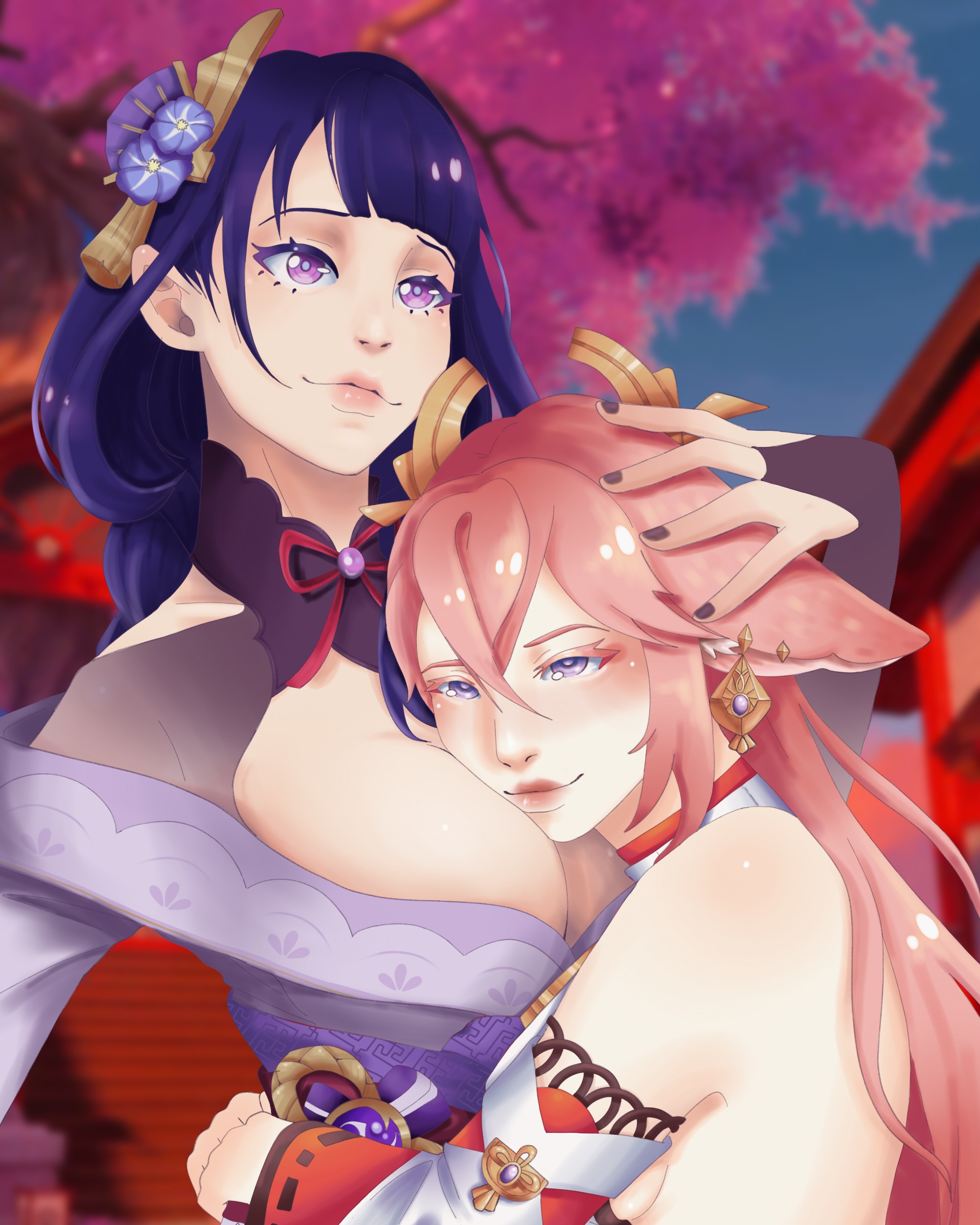 Finished Raiden & Yae fanart Genshin Impact | HoYoLAB