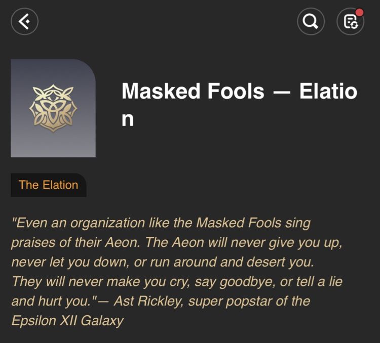 There’s a literal Rick roll on the HoYoWiki page about Masked Fools ...