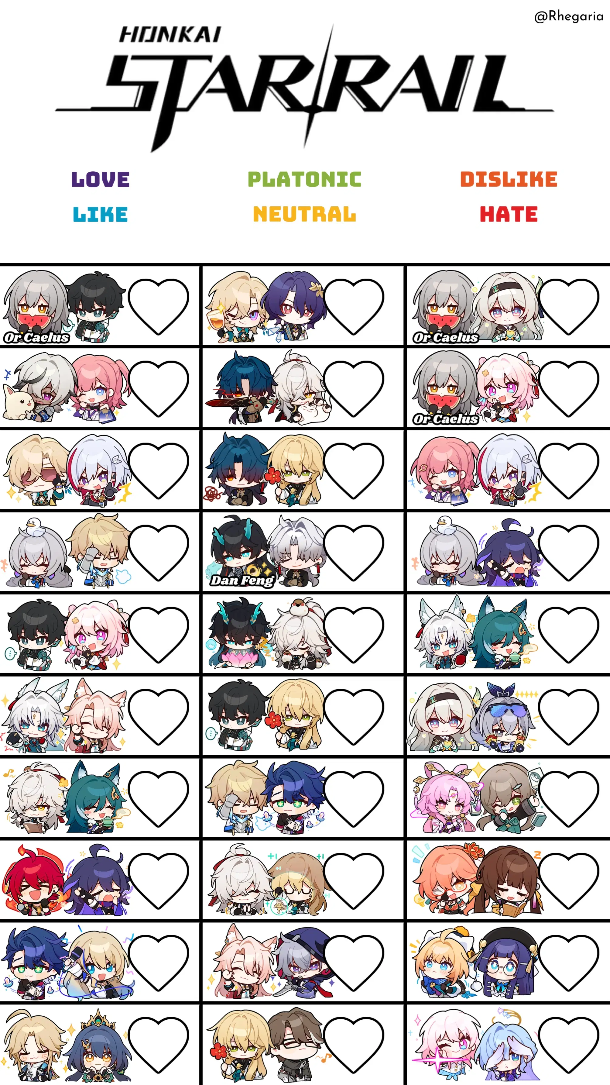 HSR Shipping Chart (by me) Honkai: Star Rail | HoYoLAB