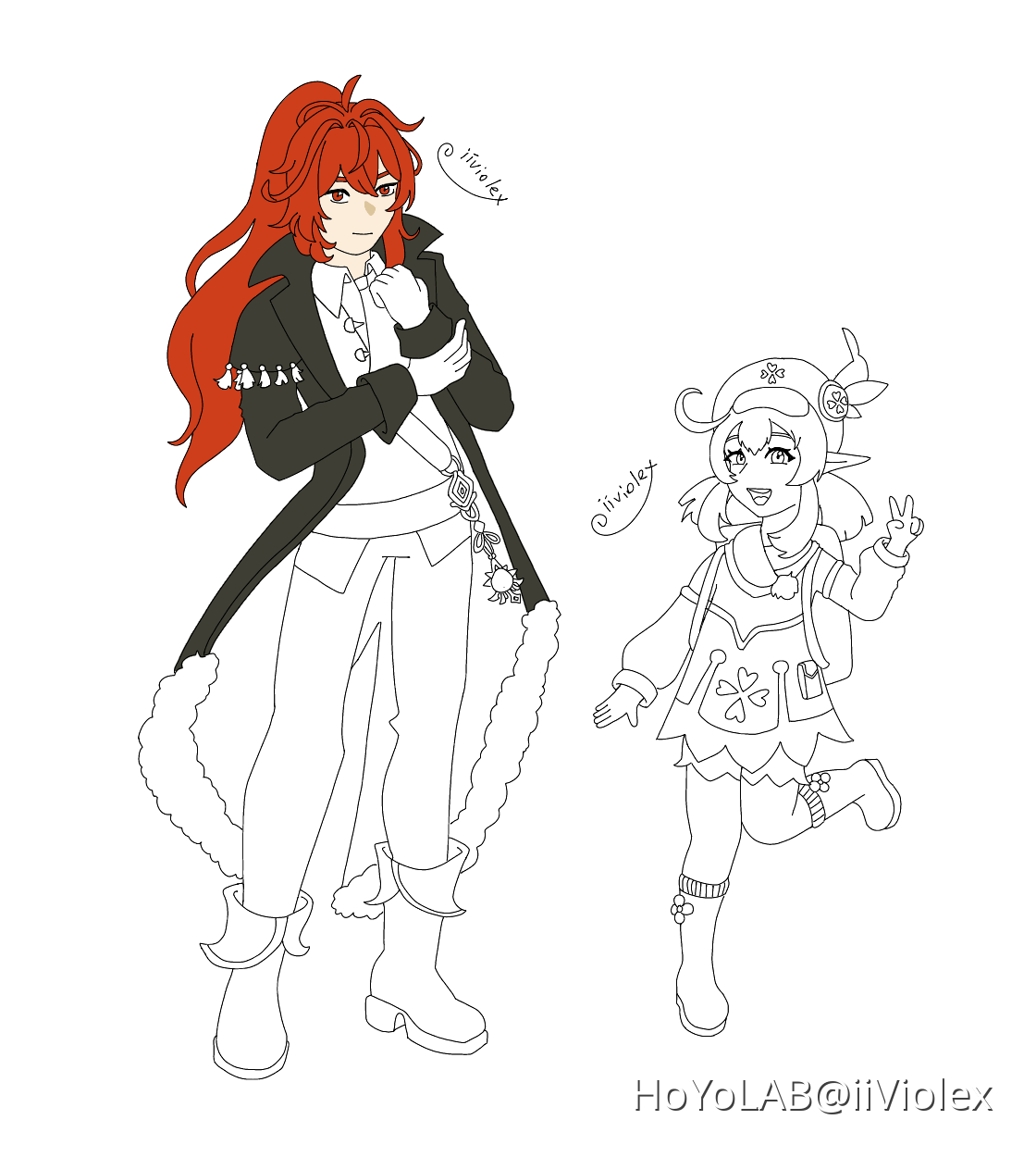 Diluc and Klee progress! (100th post on my fanart collection!) Genshin Impact | HoYoLAB