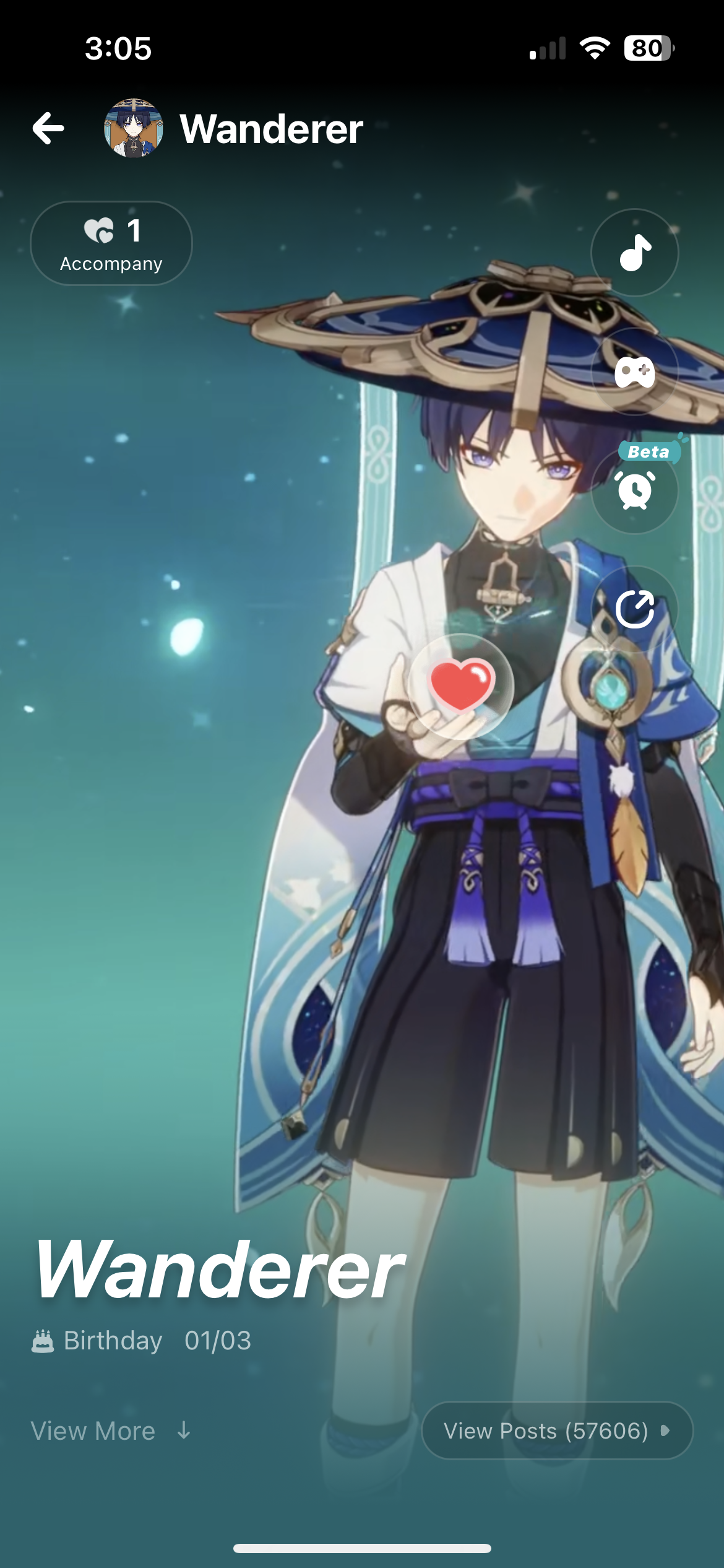 Wanderer finally gets a heart 🥹💙 Genshin Impact | HoYoLAB
