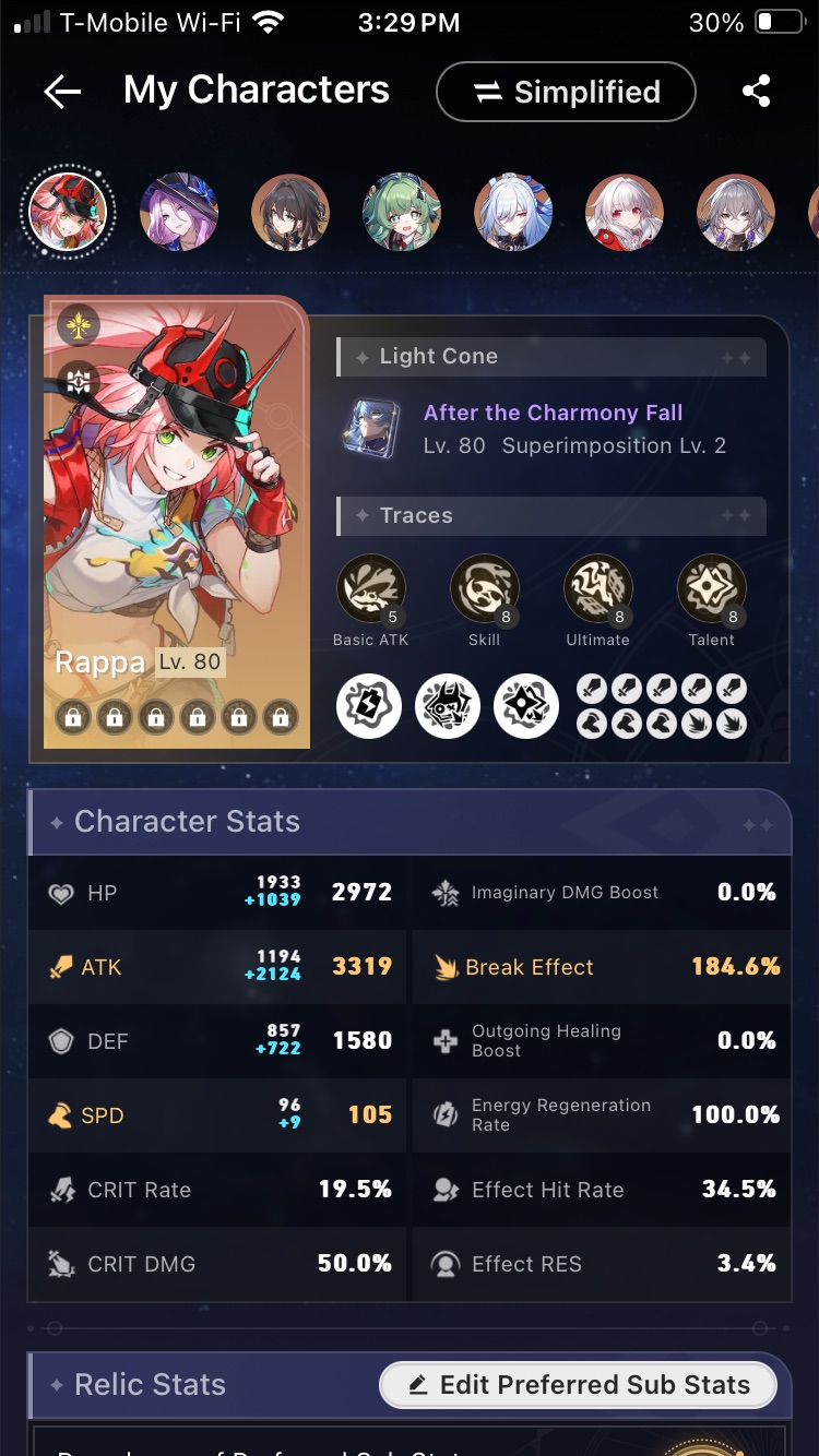 Rappa Stats Honkai: Star Rail | HoYoLAB