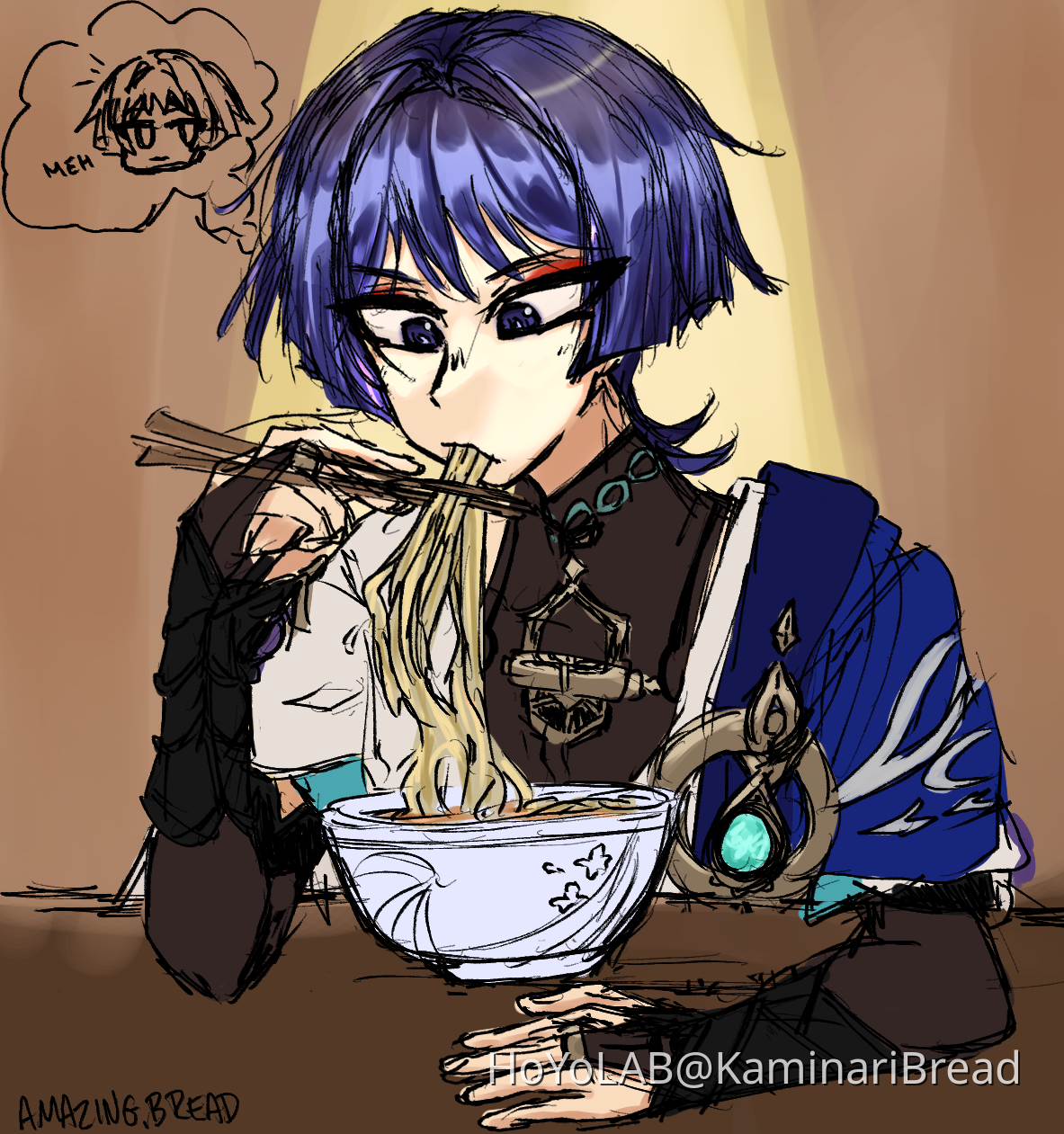 wanderer eating noodles Genshin Impact | HoYoLAB