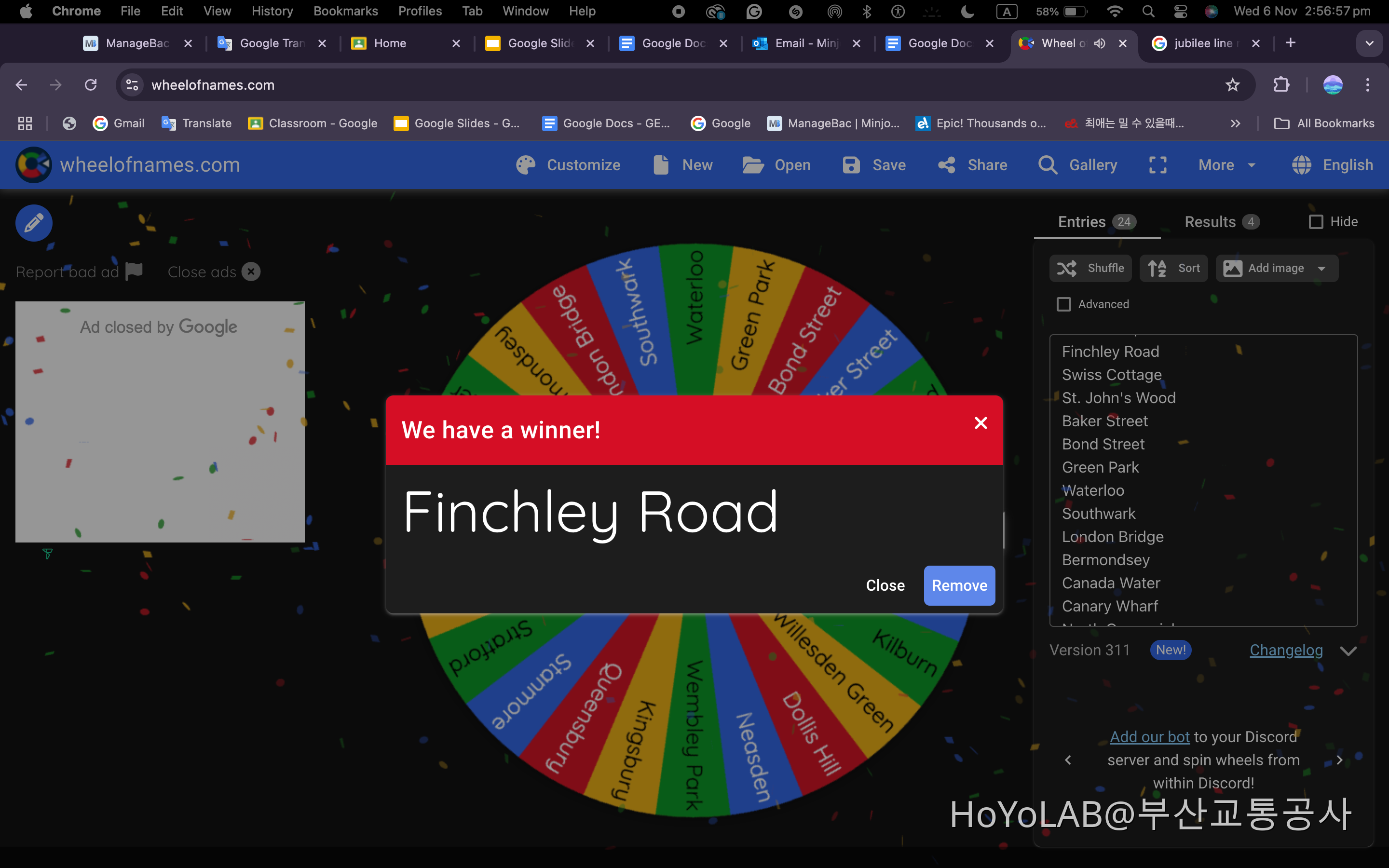 Wheel of Names Jubilee Line Station Spinner | HoYoLAB