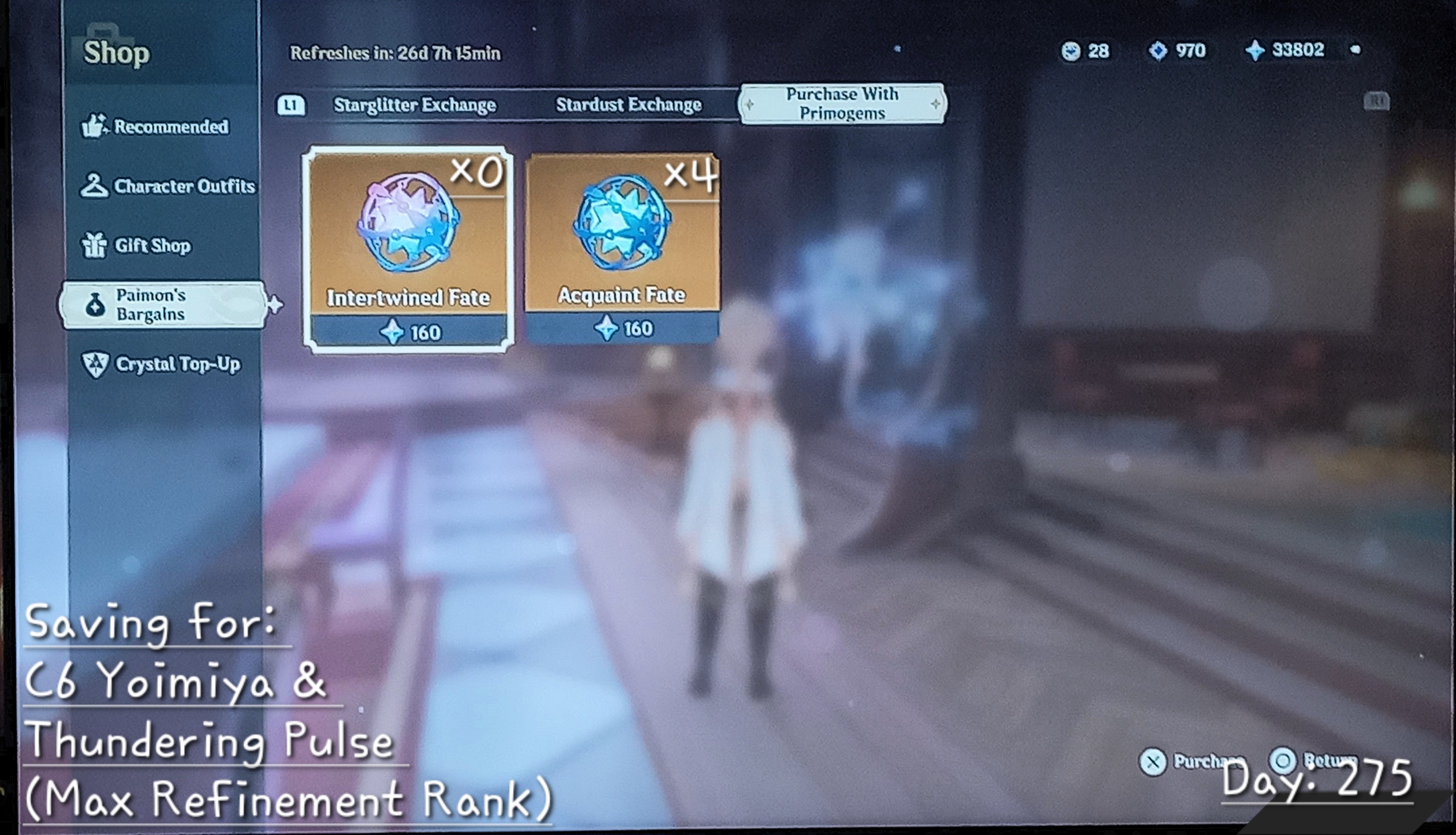 Saving for C6 Yoimiya & Thundering Pulse (Max Refinement Rank) Day: 275 ...