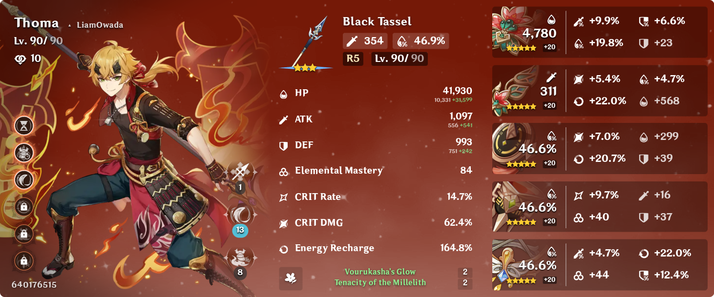 My Thoma build! (From a Thoma main) Genshin Impact | HoYoLAB