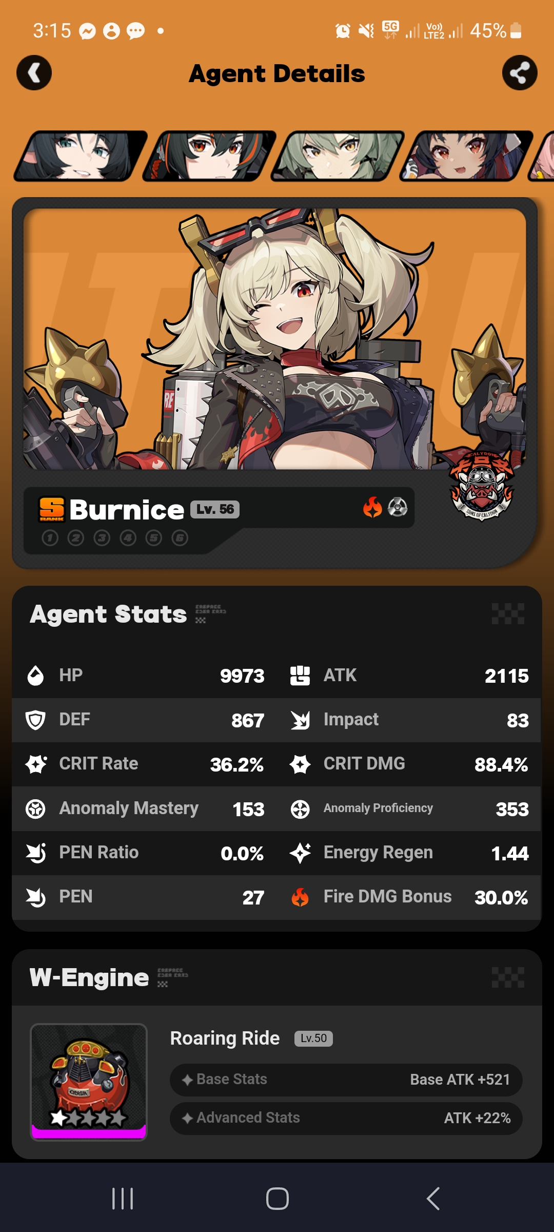 Rate my (almost fully built) Burnice Zenless Zone Zero | HoYoLAB