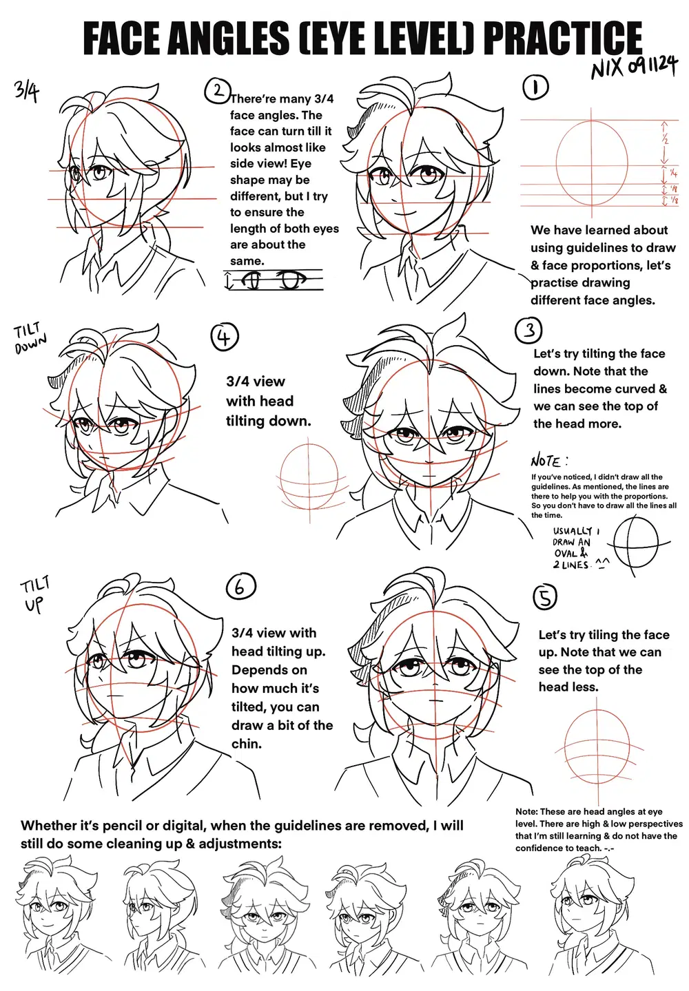 anime head drawing practice