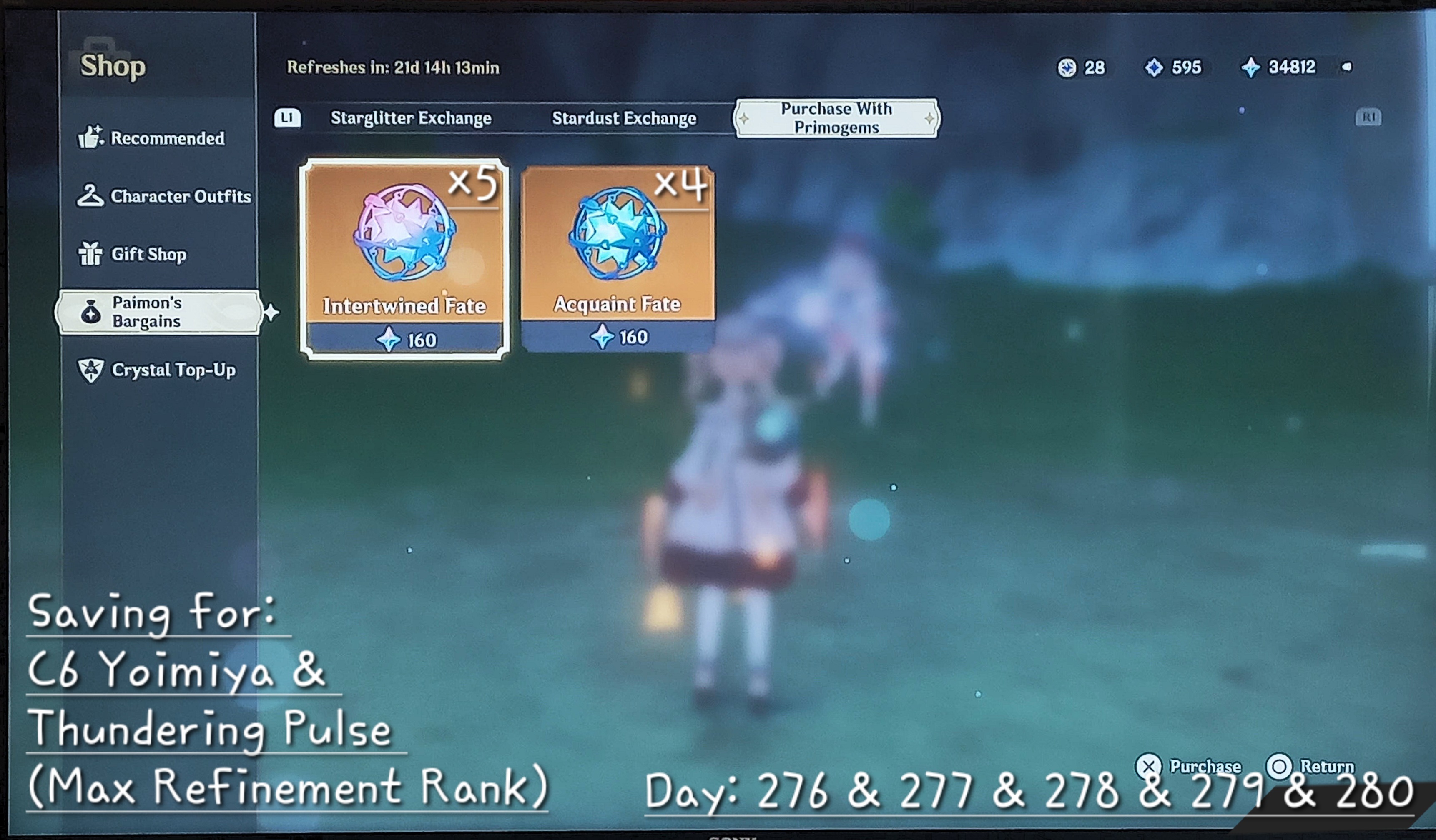 Saving for C6 Yoimiya & Thundering Pulse (Max Refinement Rank) Day: 276 ...