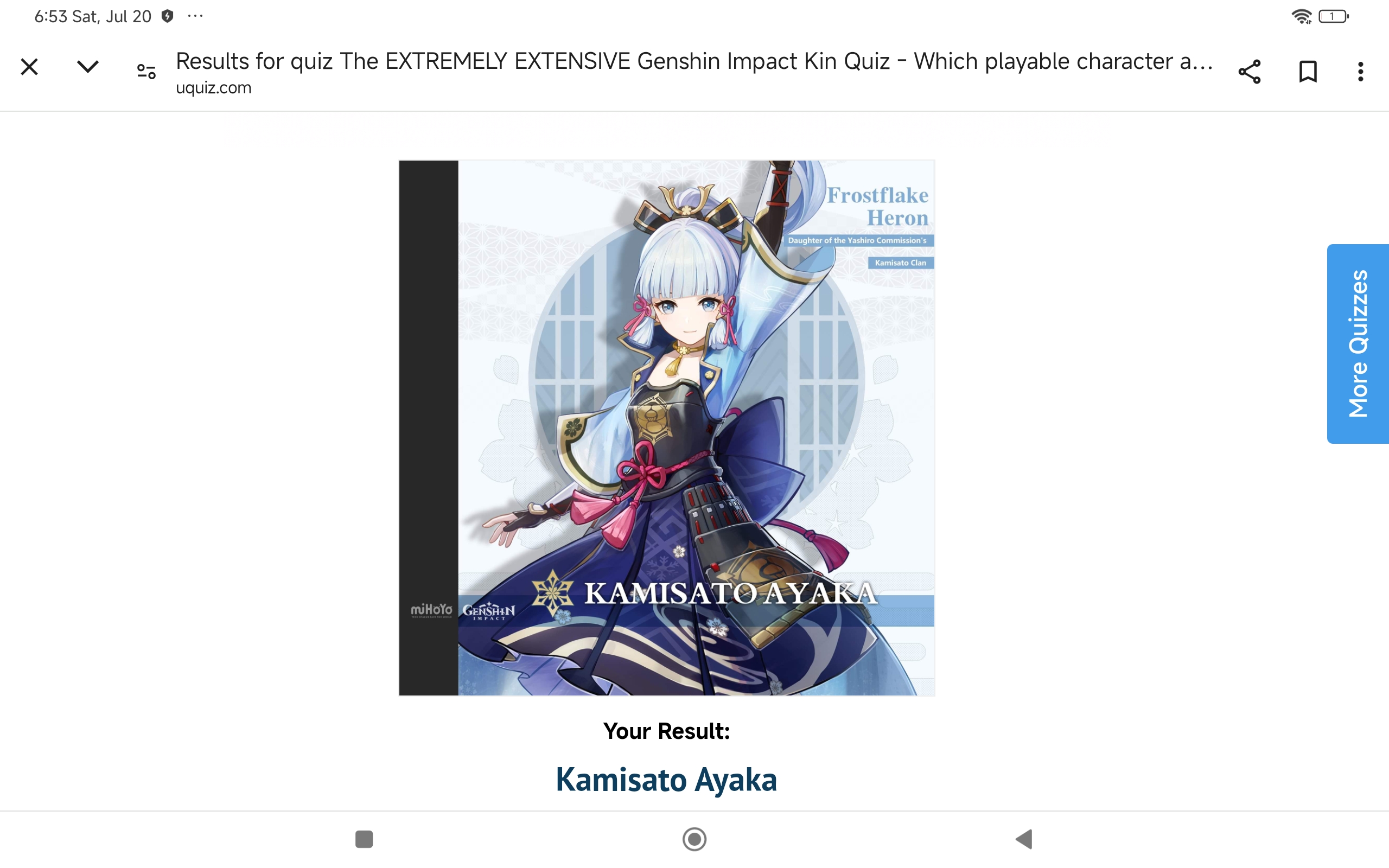 Kin test results Genshin Impact | HoYoLAB