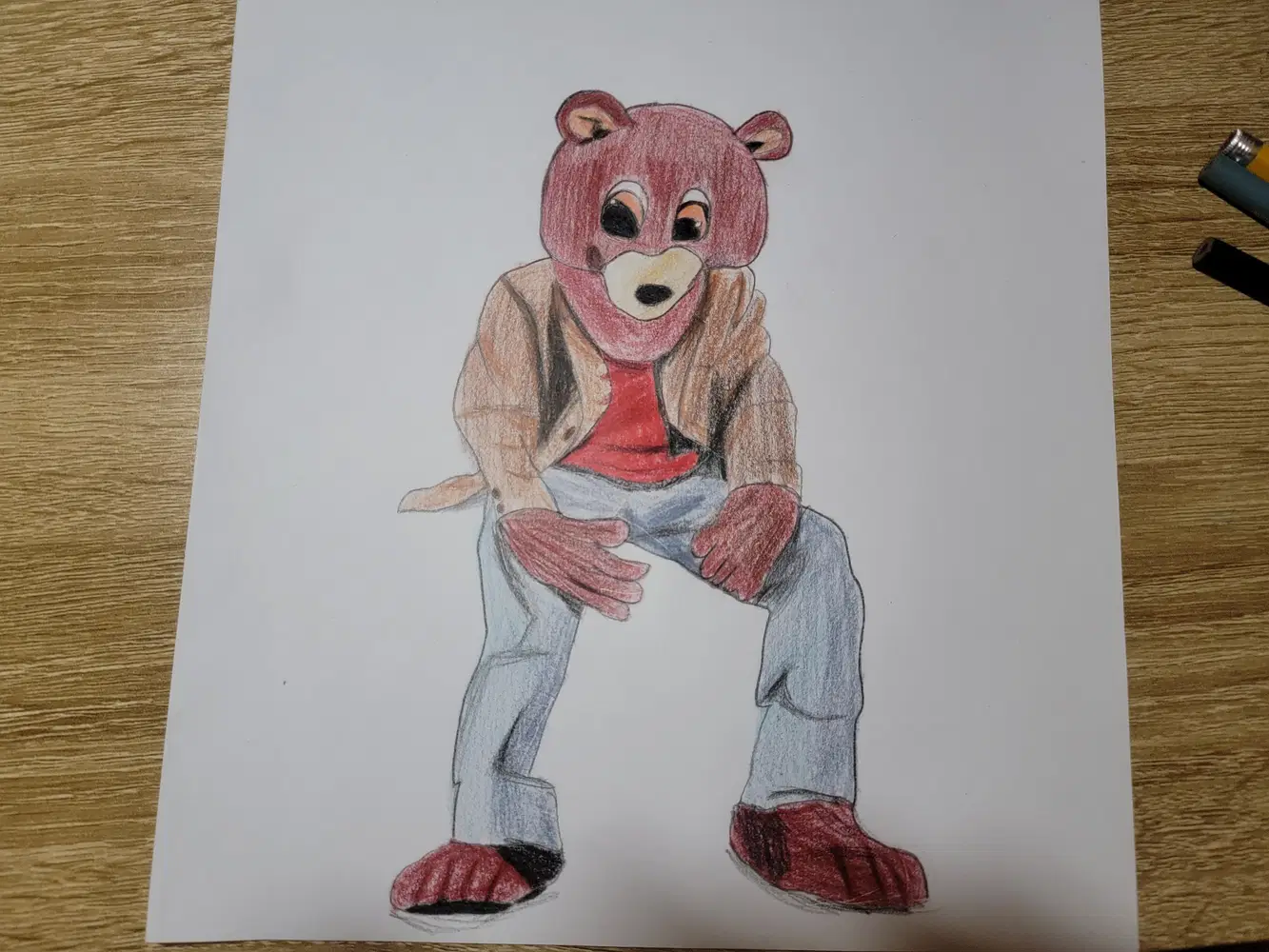 how to draw kanye bear