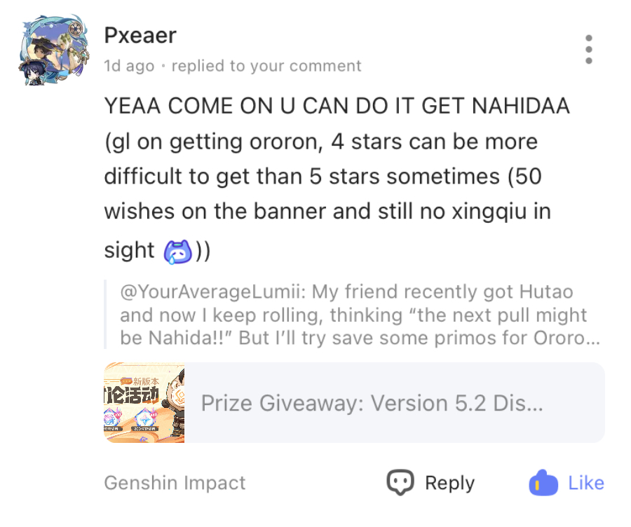 I actually received the luck >:0 Genshin Impact | HoYoLAB