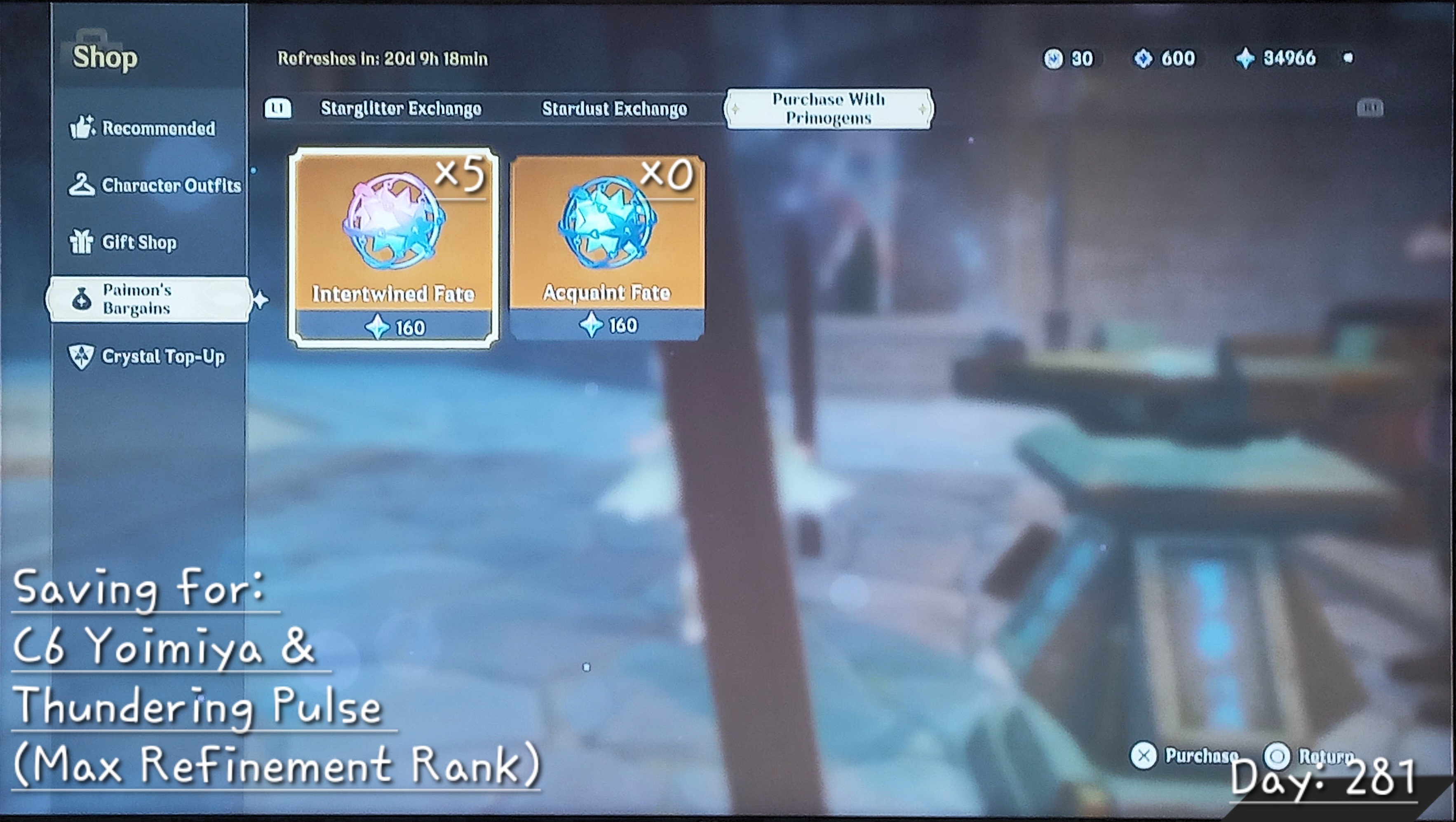 Saving for C6 Yoimiya & Thundering Pulse (Max Refinement Rank) Day: 281 ...